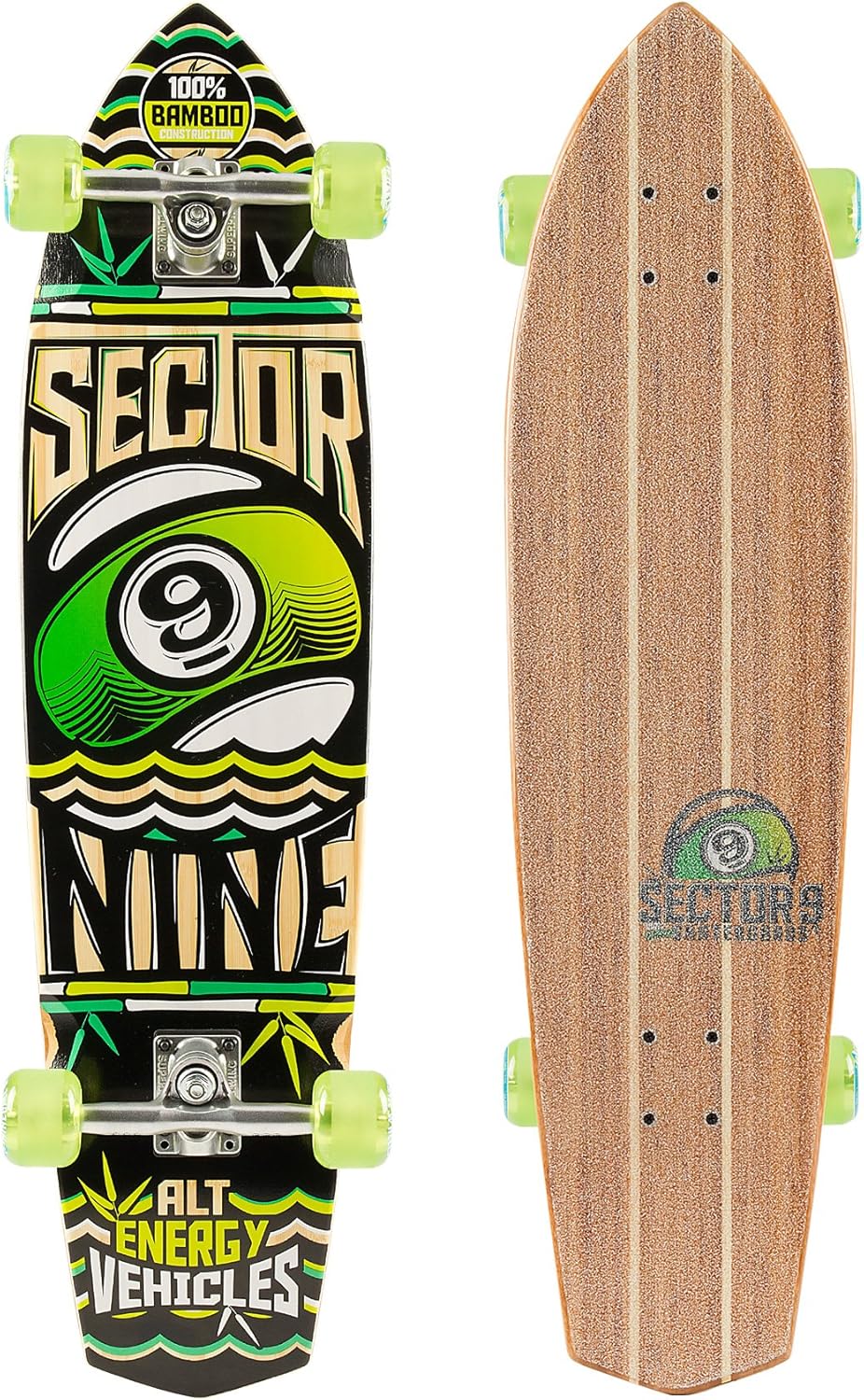 Amazon.com : Sector 9 Longboards Bamboo AEV II Complete Skateboard - 9 ...