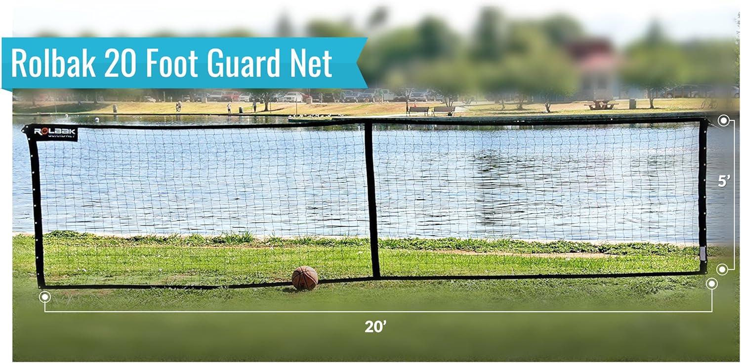 Sports Steel Posts and Carry-All Bag Rolbak 20 Feet Guard Net Set with ...
