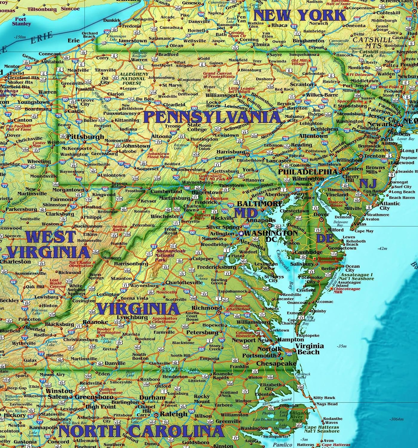 Extra Large United States Wall Map with Shaded Australia | Ubuy
