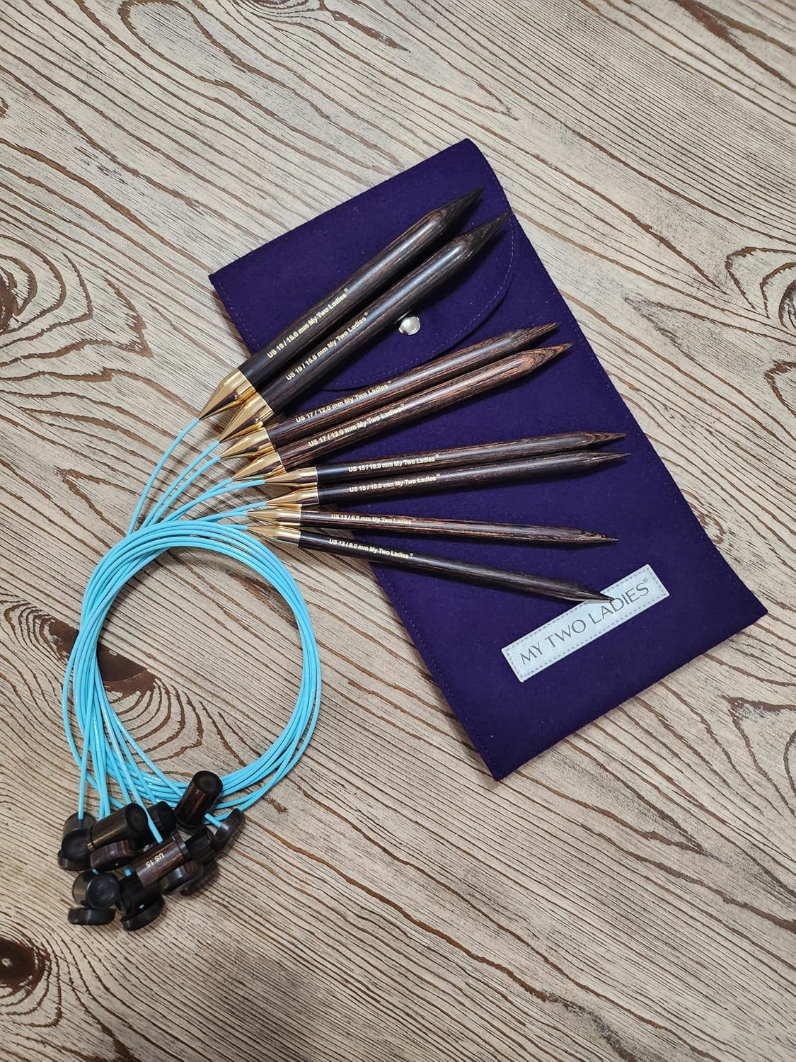 Amazon.com: My Two Ladies Blue Silk Adjustable Ergonomic Knitting ...