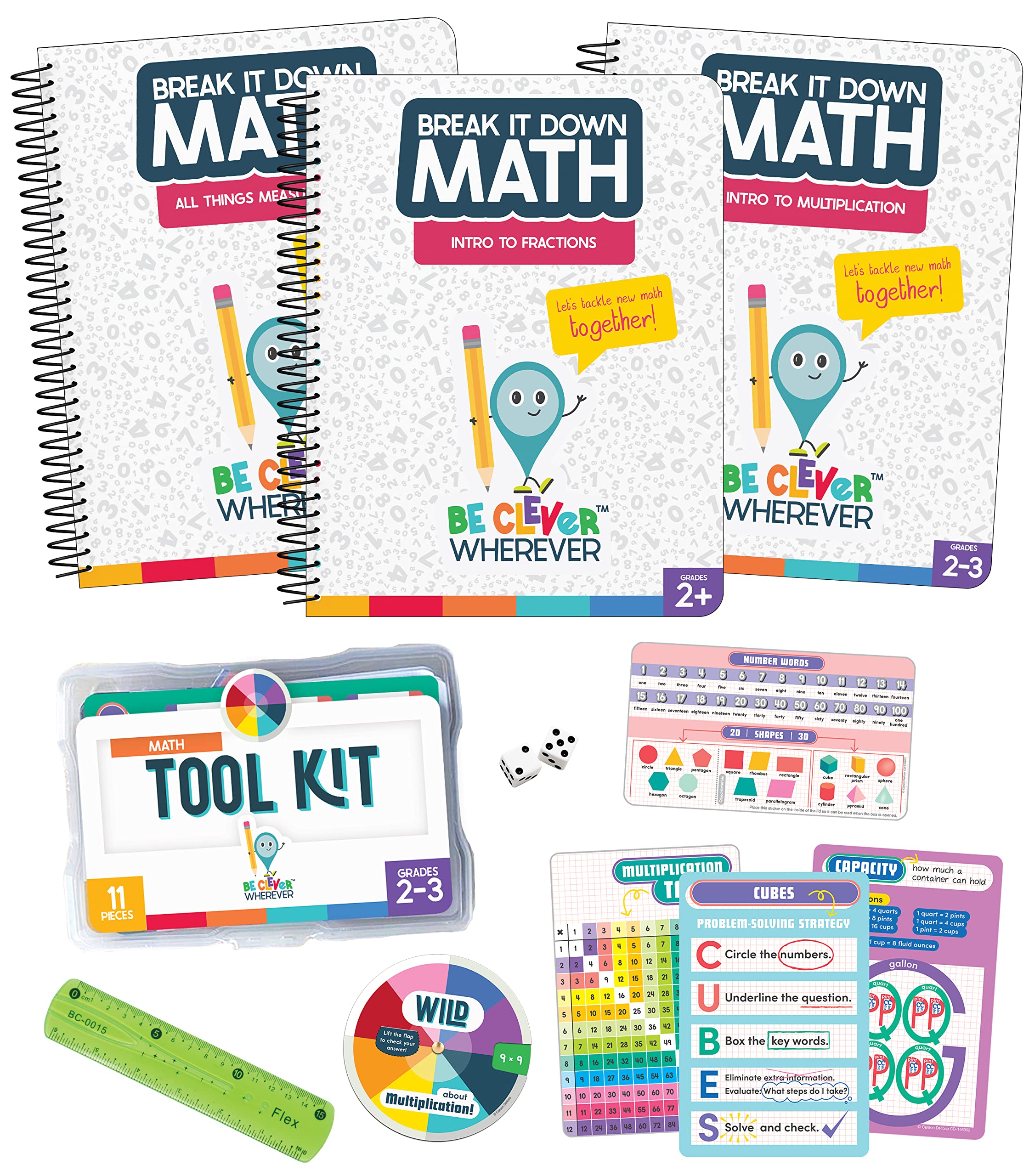 Amazon.com: Carson Dellosa 14pc Math Manipulatives 3rd Grade Bundle ...