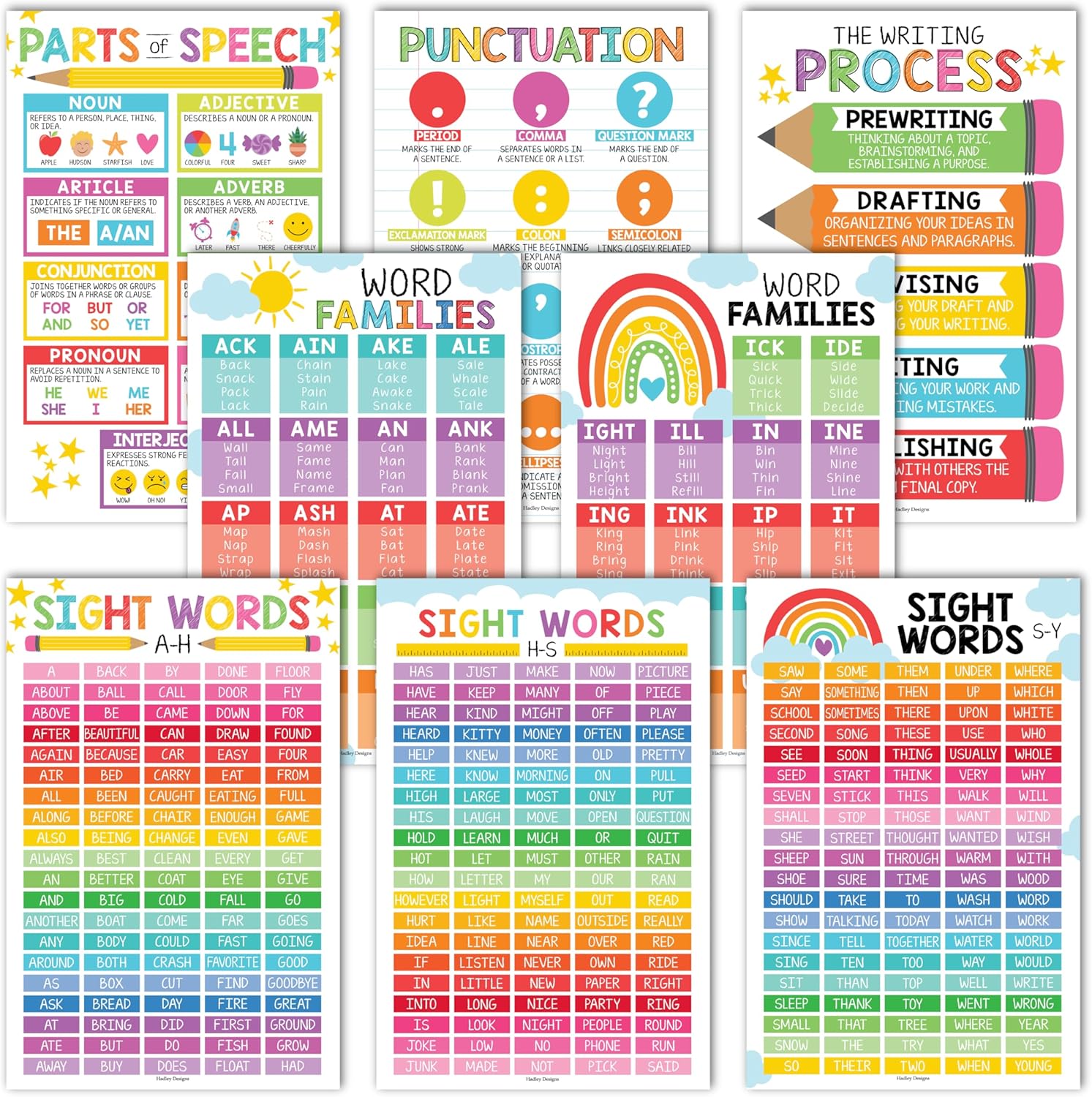 8 Colorful Sight Word Posters for Classroom - Nepal | Ubuy