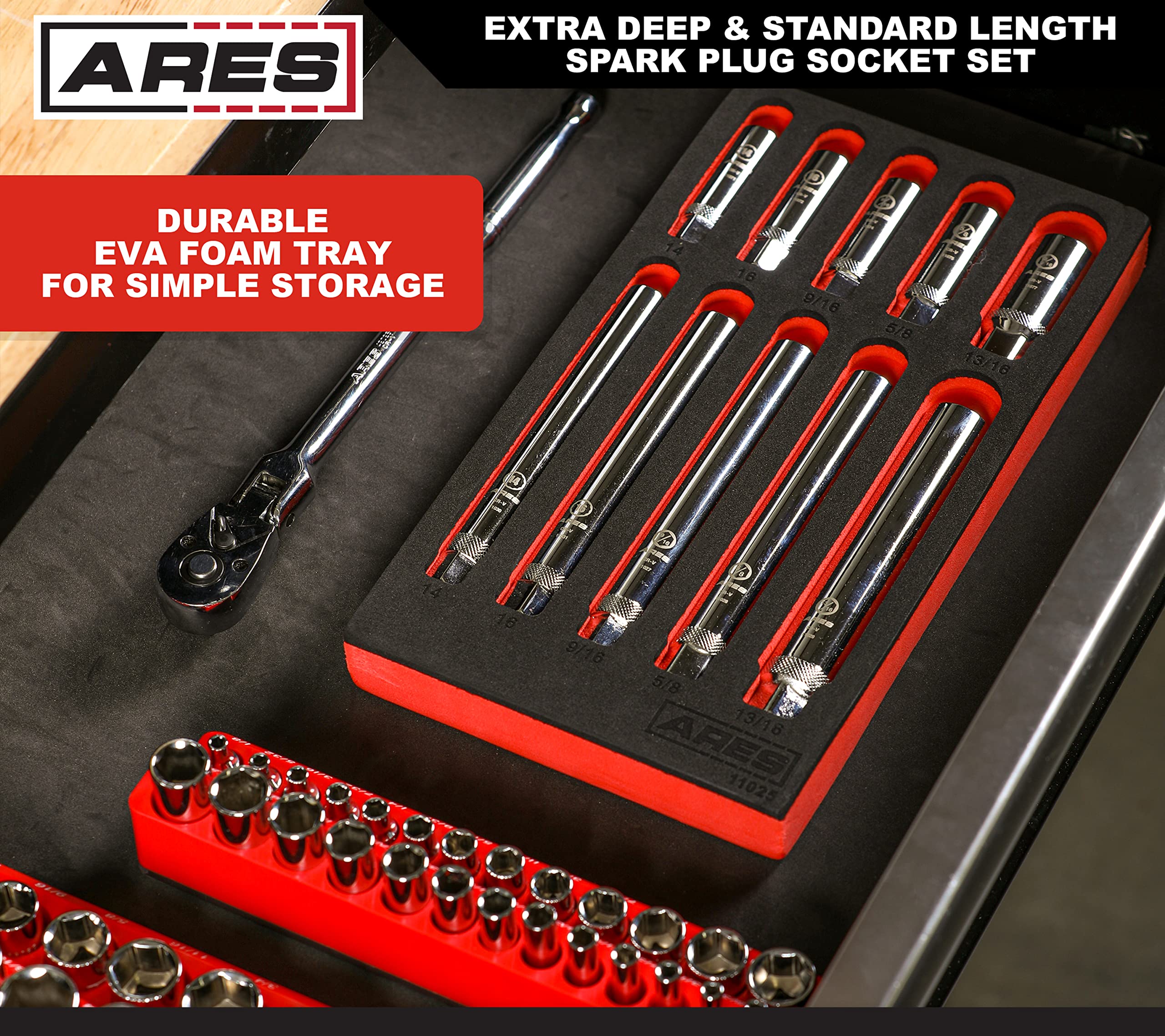 Snapklik.com : ARES 11025-10-Piece Extra Deep And Standard Length Spark ...