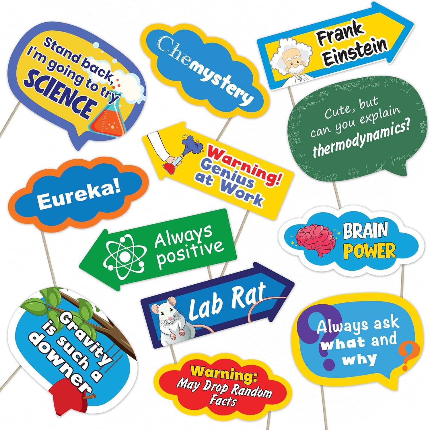 Amazon.com: Science Party Photo Booth Props Set – Fun STEM-Themed ...