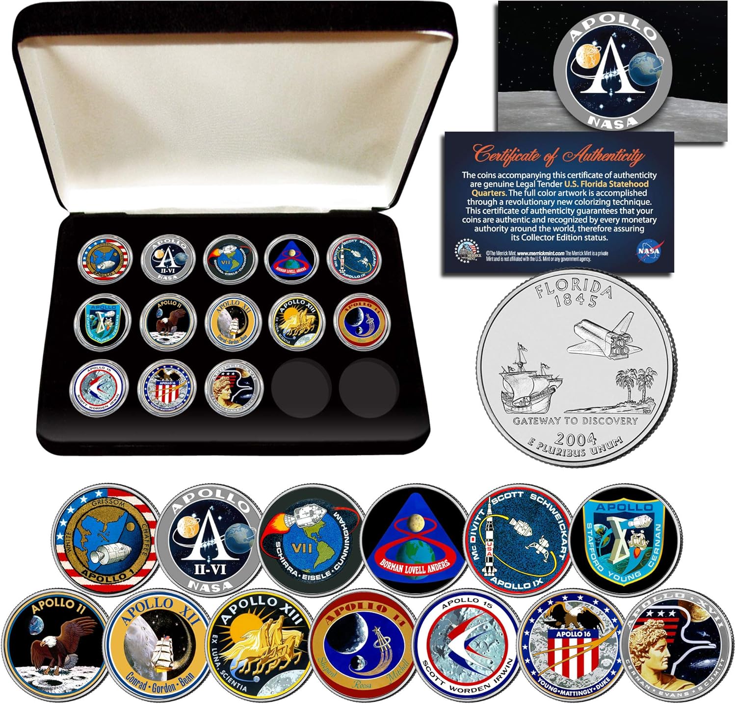 Amazon.com: Apollo Space Missions U.S Quarters 13-Coin Complete Set ...