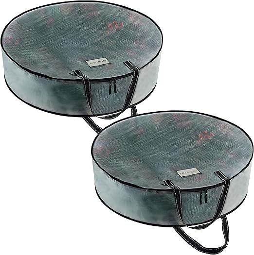 Amazon.com: VENO 24 Inch Wreath Storage Container, 2 Pack Clear Round ...