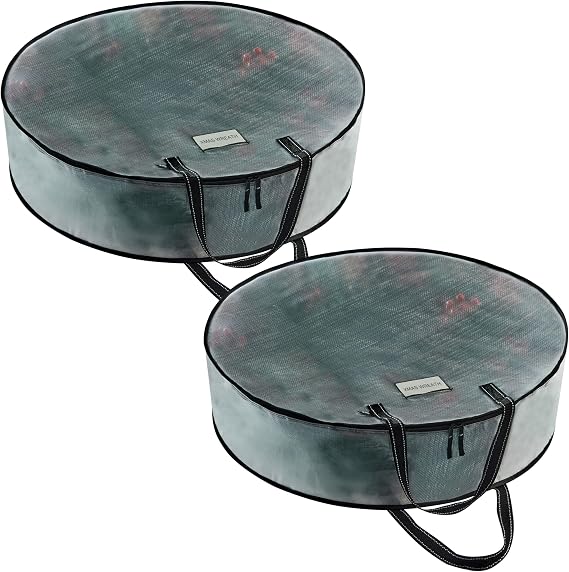 Amazon.com: VENO 24 Inch Wreath Storage Container, 2 Pack Clear Round ...