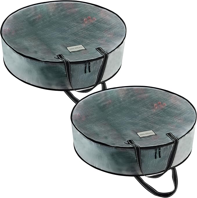 Amazon.com: VENO 24 Inch Wreath Storage Container, 2 Pack Clear Round ...