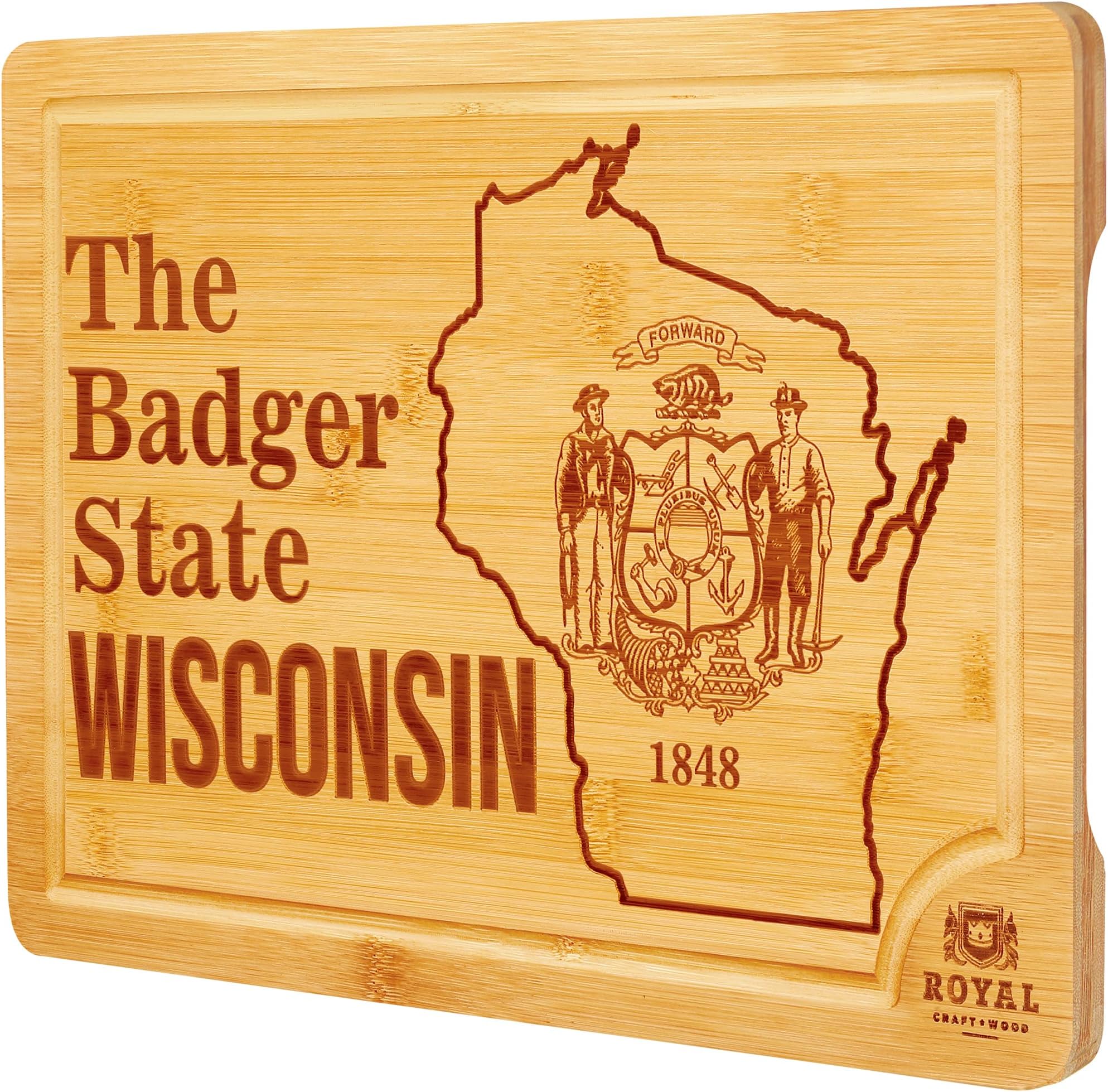 Amazon.com: Personalized Home Sweet Home Wisconsin State Cutting Board ...