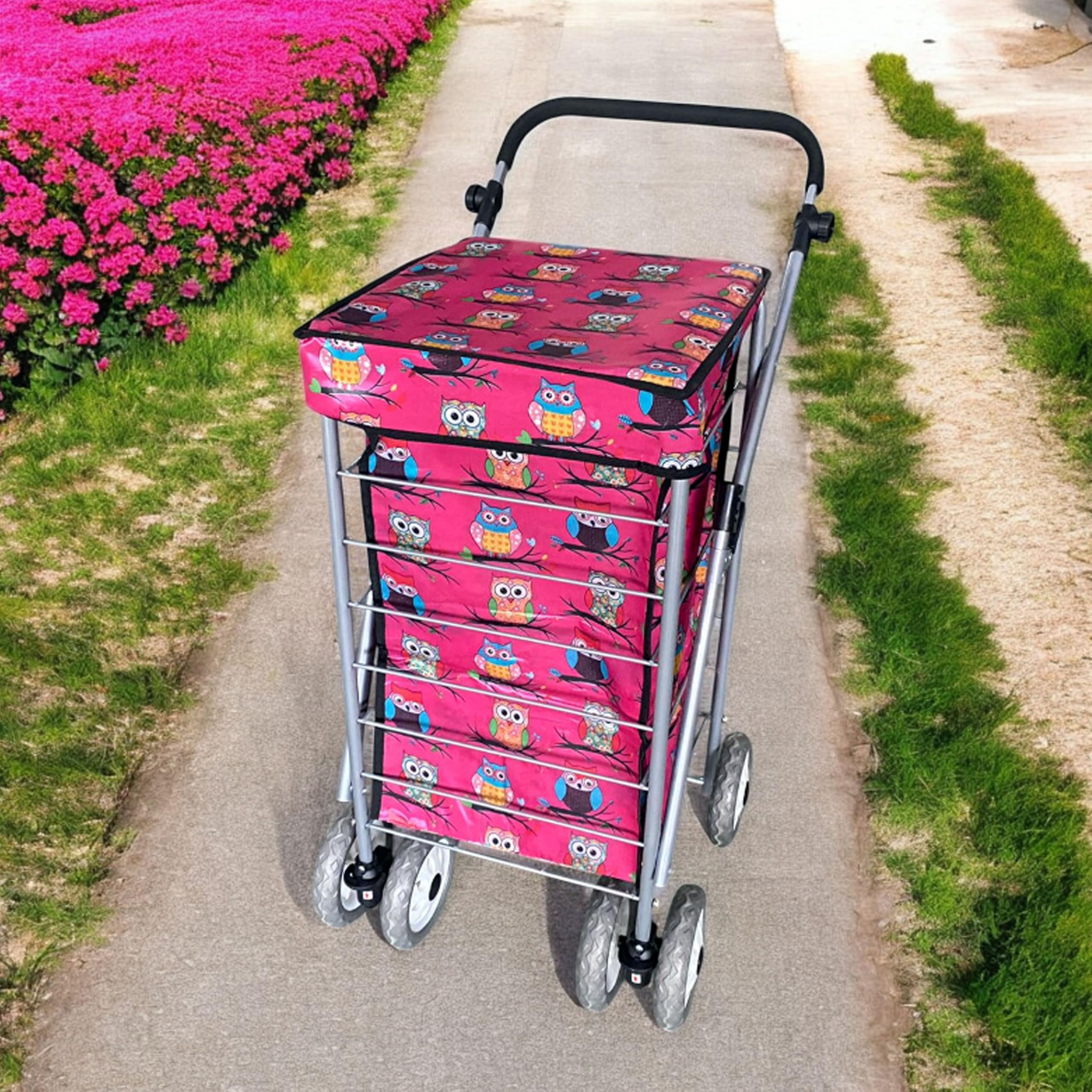 Faboer Large 6 Wheels Lightweight Foldable Shopping Trolley on Wheels ...
