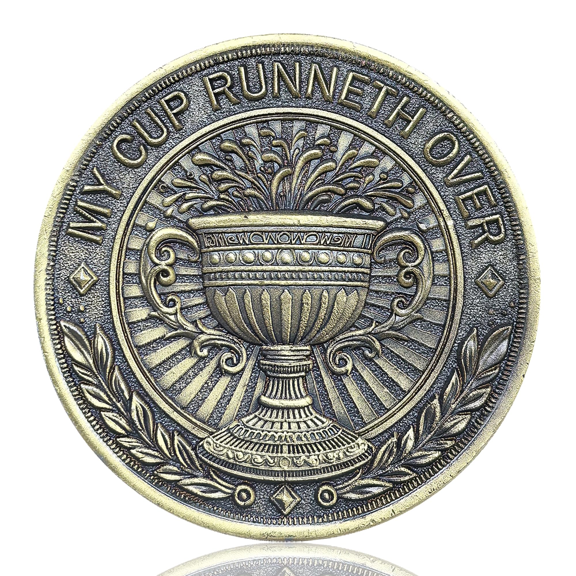 Amazon.com: LZWIN My Cup Runneth Over Christian Challenge Coin Bible ...