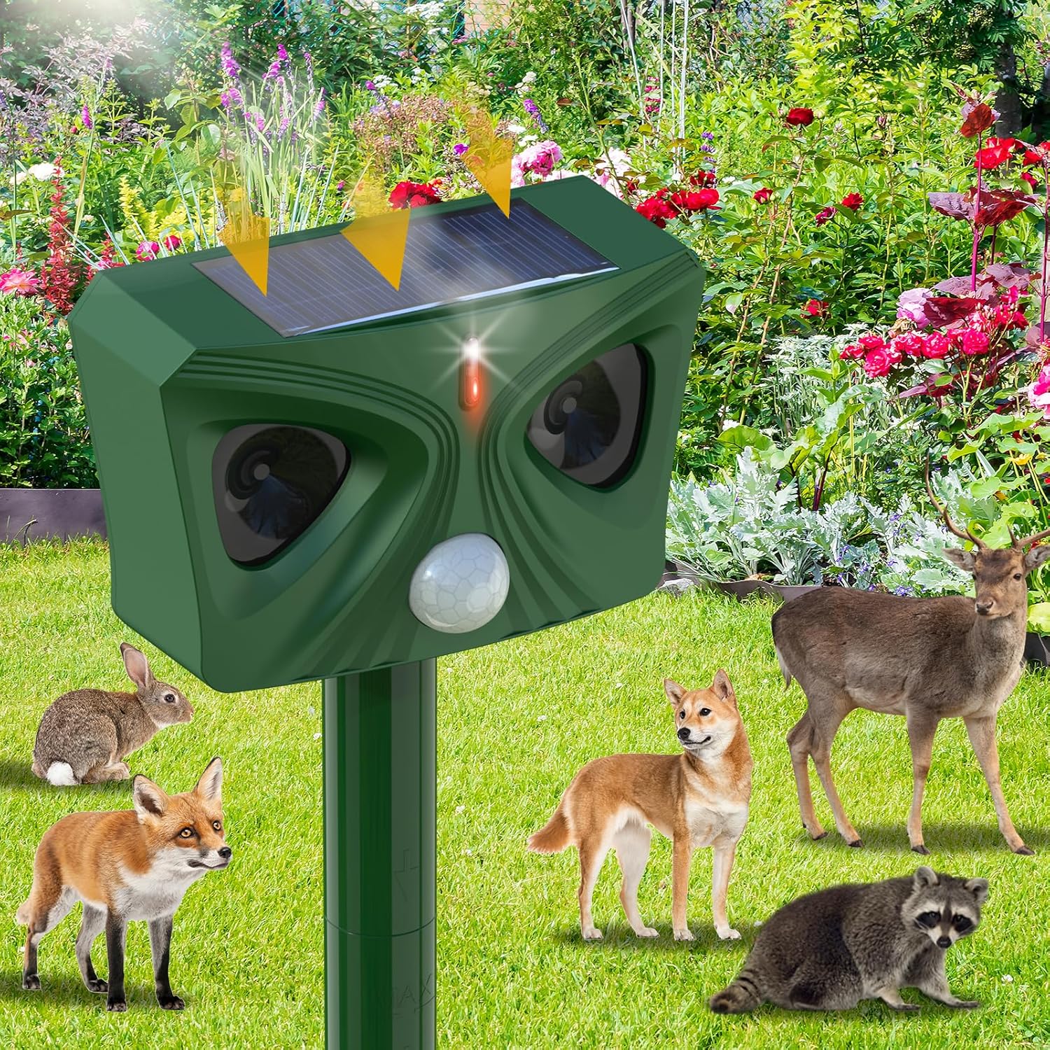 Amazon.com: Upgraded Solar Ultrasonic Animal Repeller, 2024 Dog ...