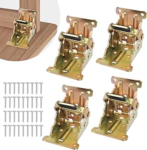 4 Pack Folding Brackets, Self-Lock Hinge with Screws for Folding Table ...