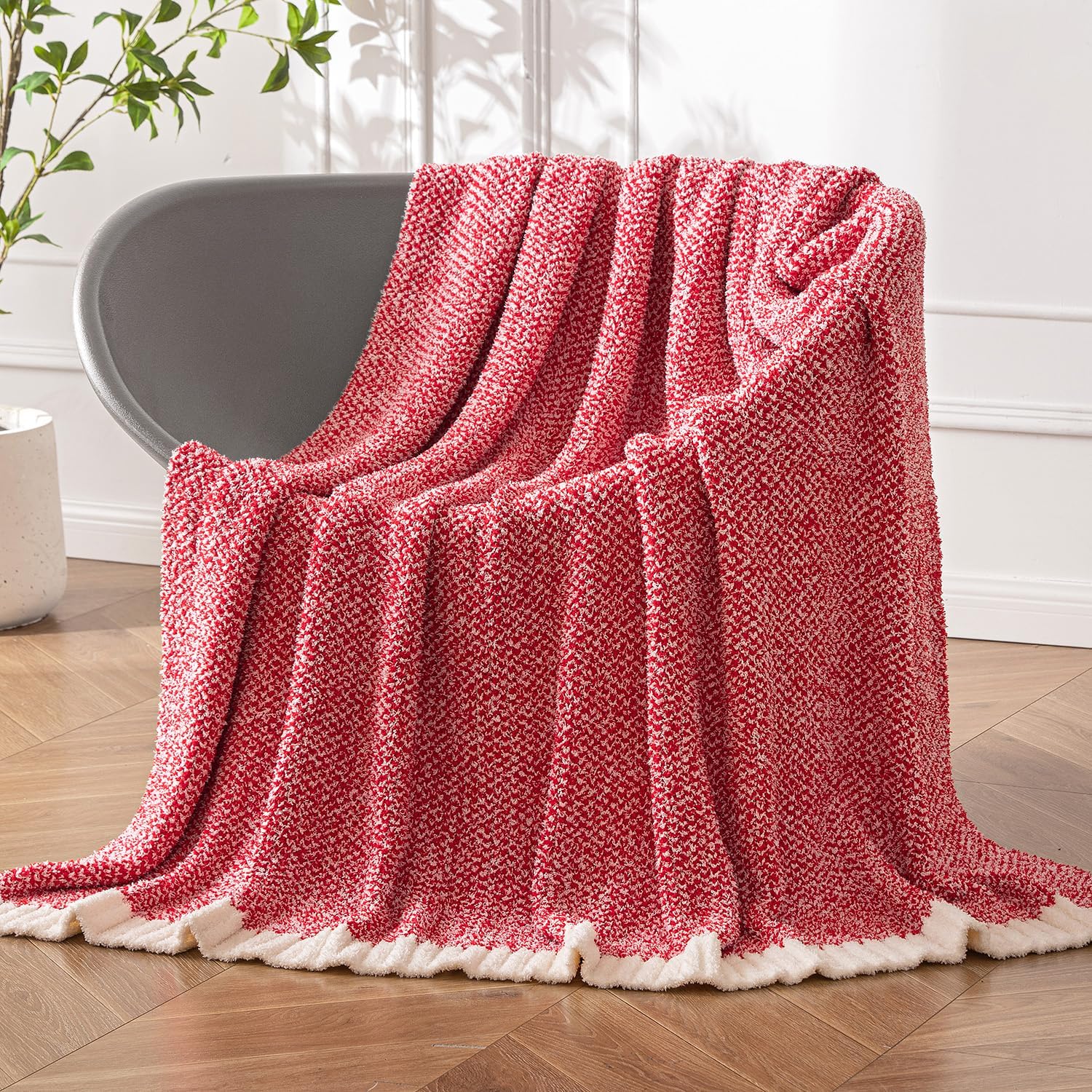 Amazon.com: MIULEE Red Super Soft Throw Blanket for Couch, Cozy Fluffy ...
