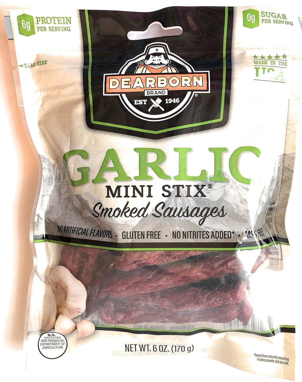 Amazon.com: Dearborn Brand Smoked Pork Sausage Mini Stix Snack Sticks ...