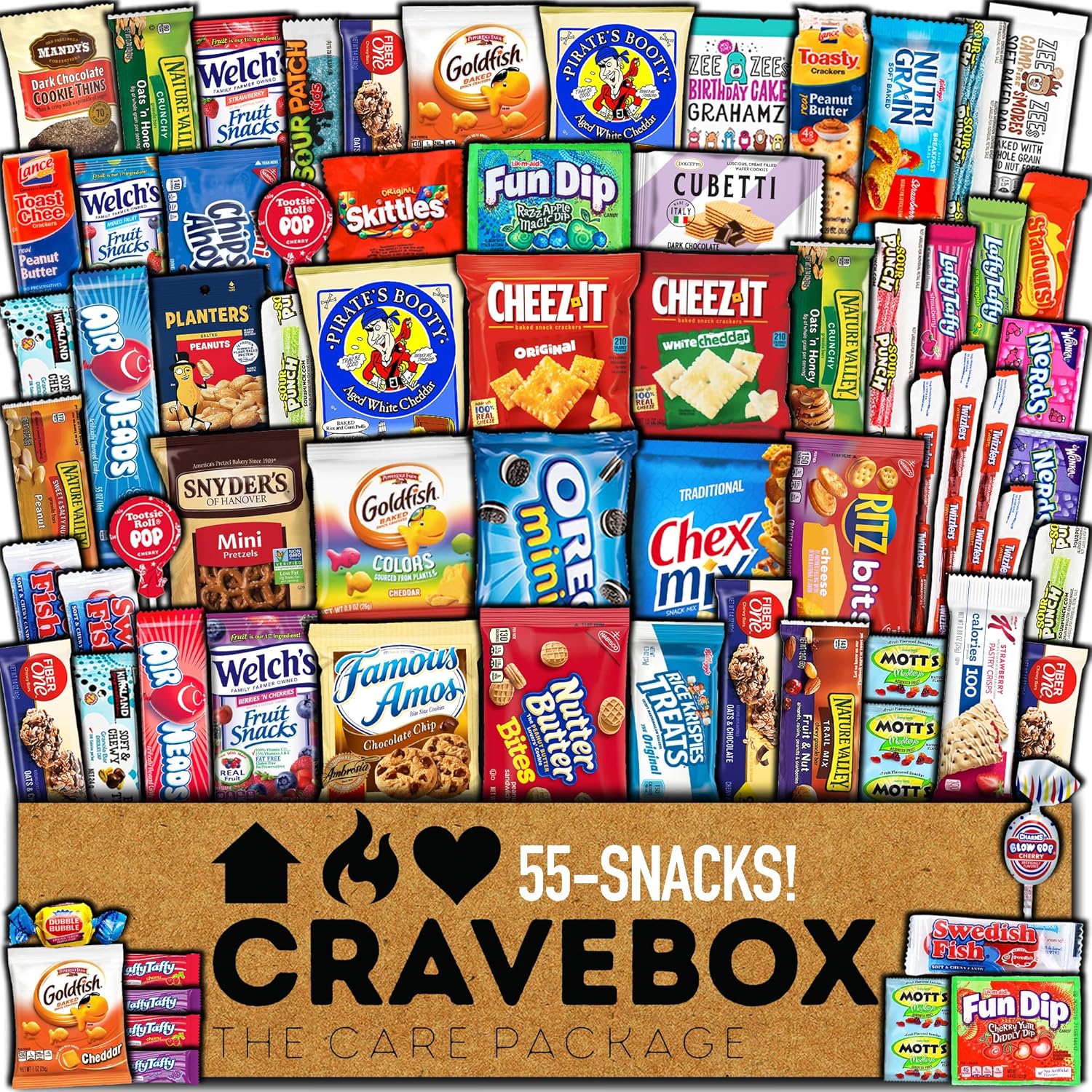 Amazon.com : CRAVEBOX Snacks Box Variety Pack Care Package (55 Count ...