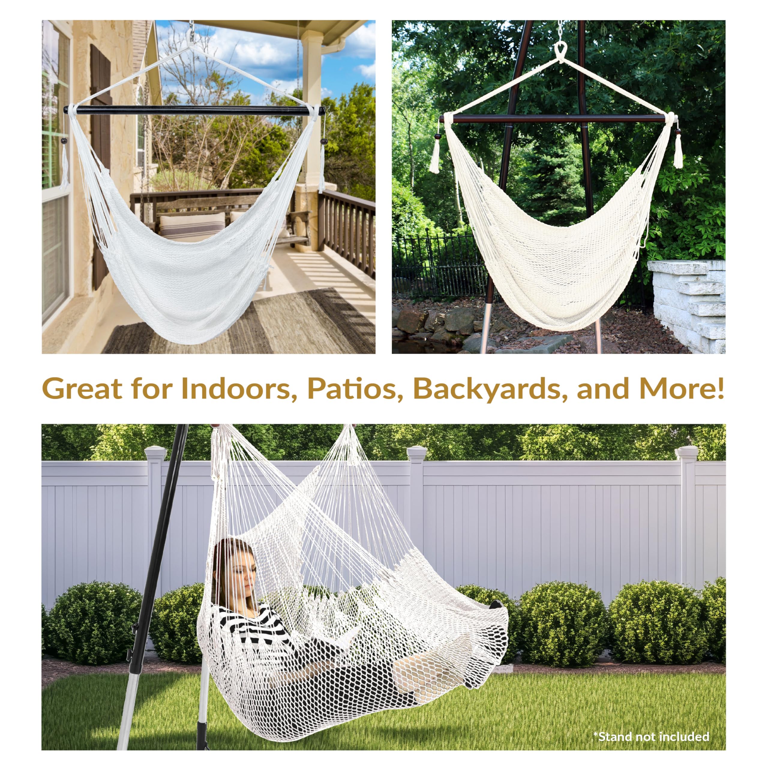 Snapklik.com : Sunnydaze Outdoor Hammock Chair Swing For Reading