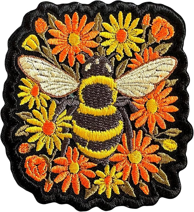 Amazon.com: Bumble Bee Floral Patch 3" Nature Wildflower Bee ...