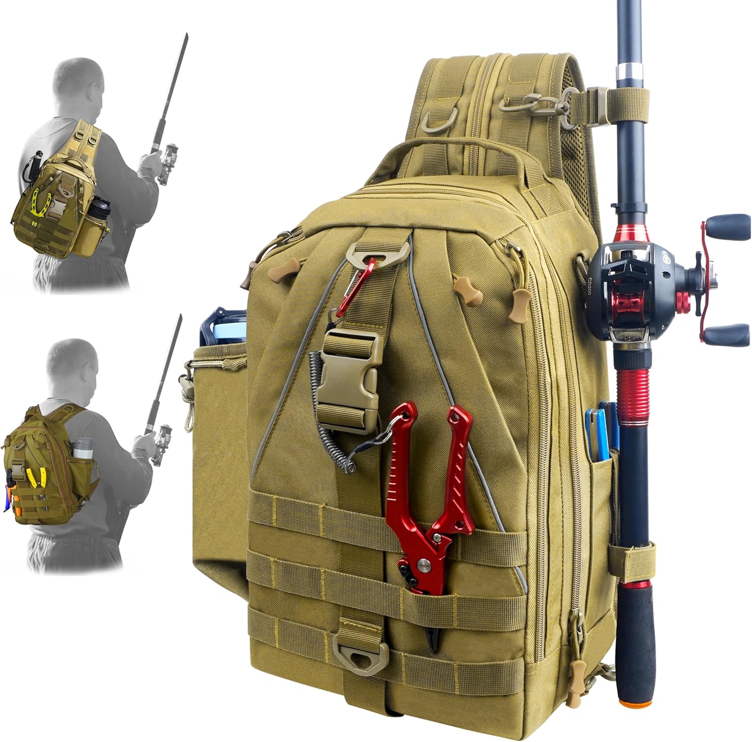 Amazon.com : Shaddock Fishing Backpack Tackle Sling Bag - Water ...