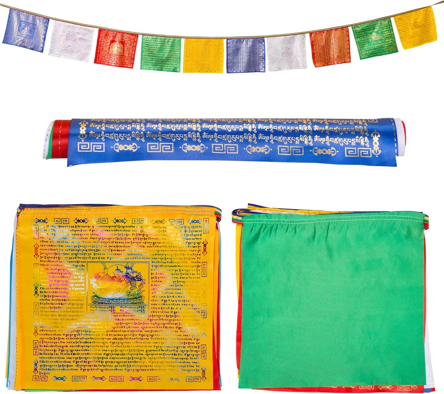 Amazon.com : ZenBless Tibetan Prayer Flags Set - 20 Flags, 13.7"x13.4 ...