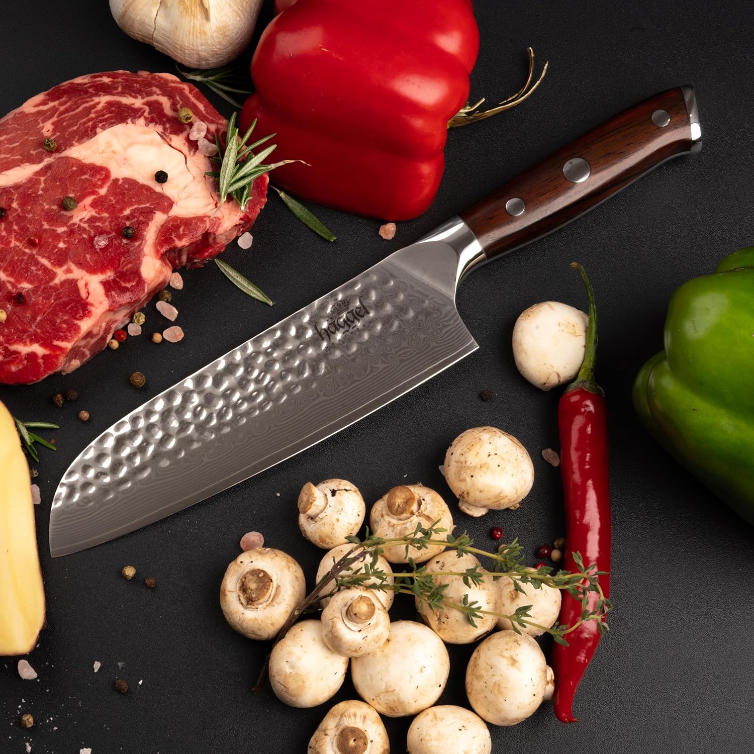 Amazon.com: Haggel Professional Steel Ricasso Chef Knife: Home & Kitchen