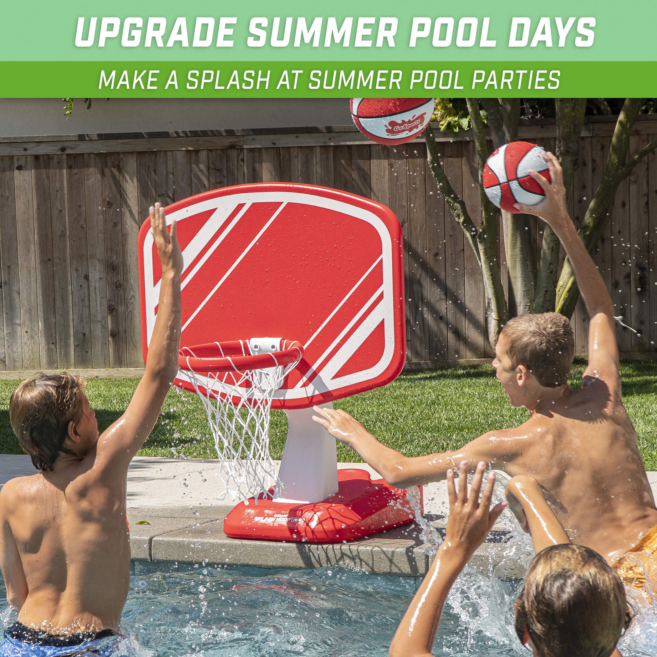 GoSports Splash Hoop Swimming Pool Basketball Game, Includes Poolside ...