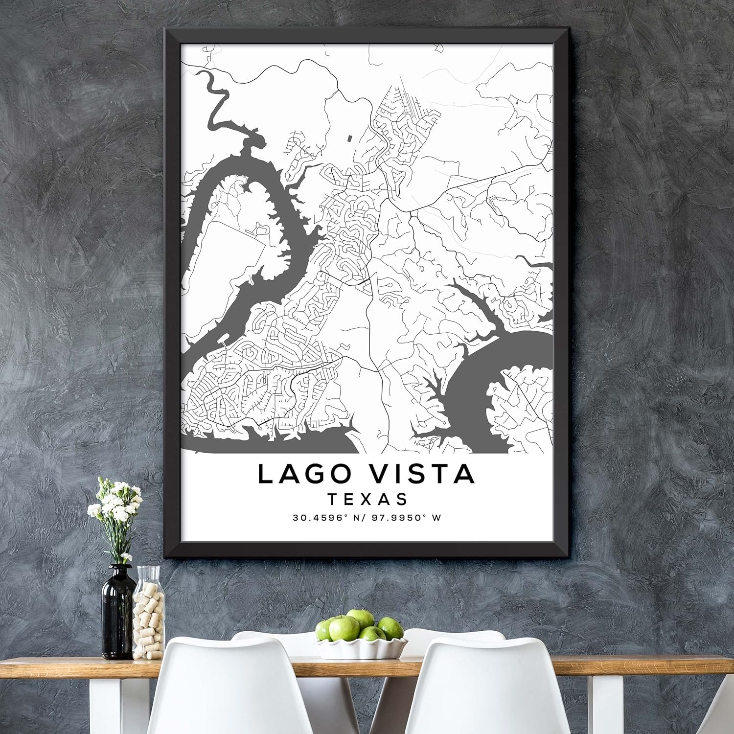 Mapa de Lago Vista, Texas, Light 2 (24×36) – Yaxa Colombia