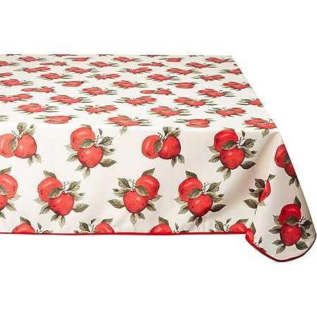 Amazon.com: Violet Linen Classic Euro Apples Tablecloth with Large ...