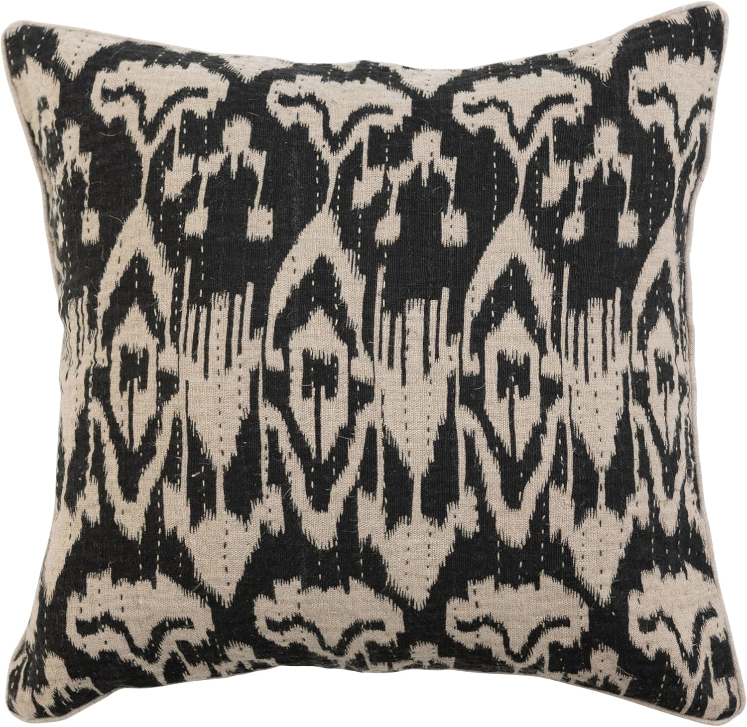 Amazon.com: Creative Co-Op Woven Linen Ikat Print, Embroidery, Piping ...