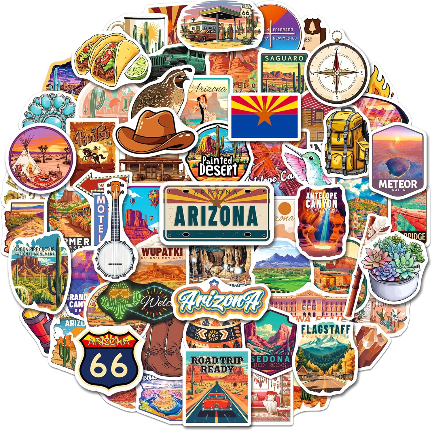 Amazon.com: YTSQLER 200 PCS Arizona Stickers, Arizona Travel Stickers ...