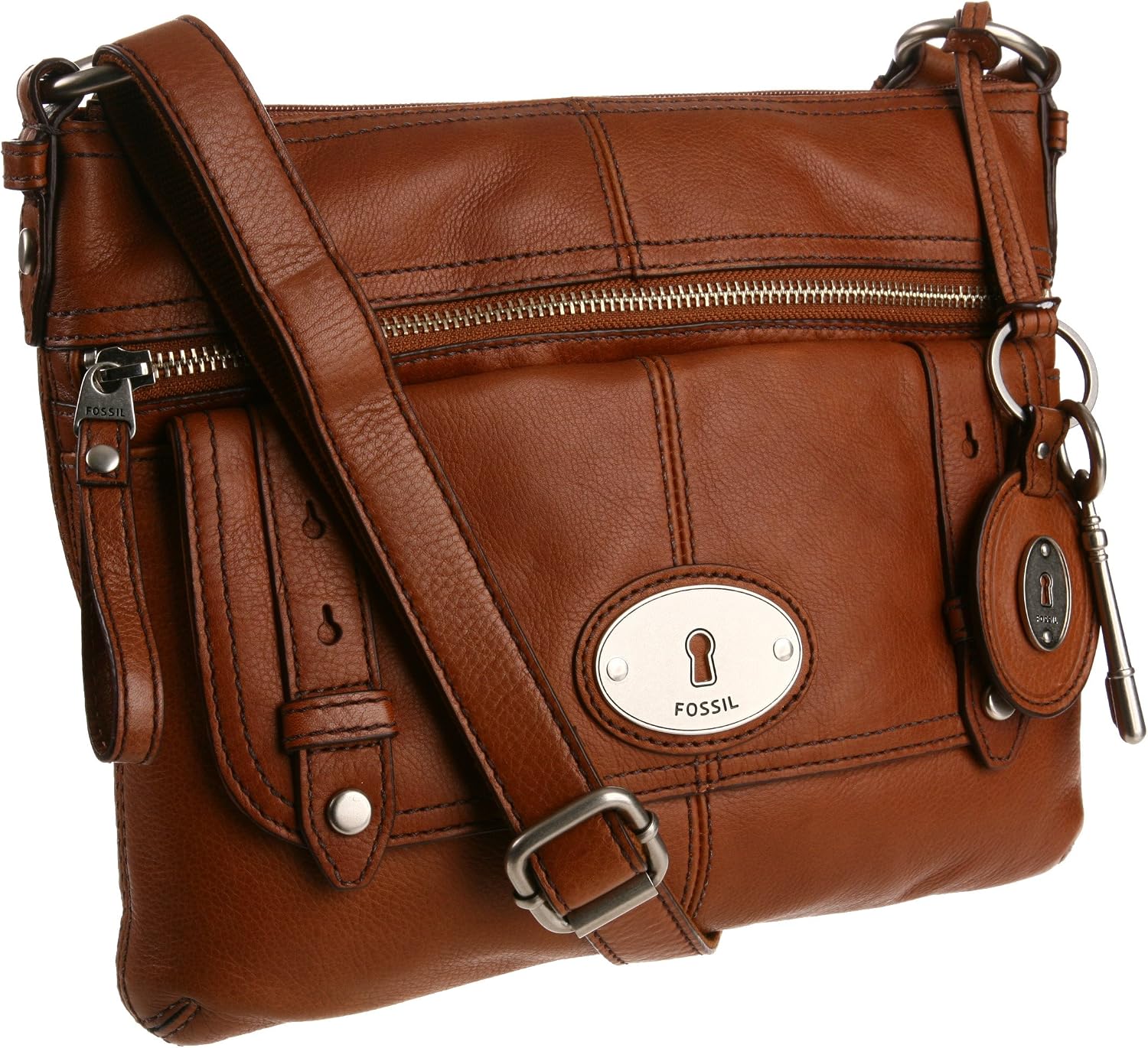 Fossil Maddox Top Zip ZB4513 Cross Body,Chestnut,One Size: Handbags ...