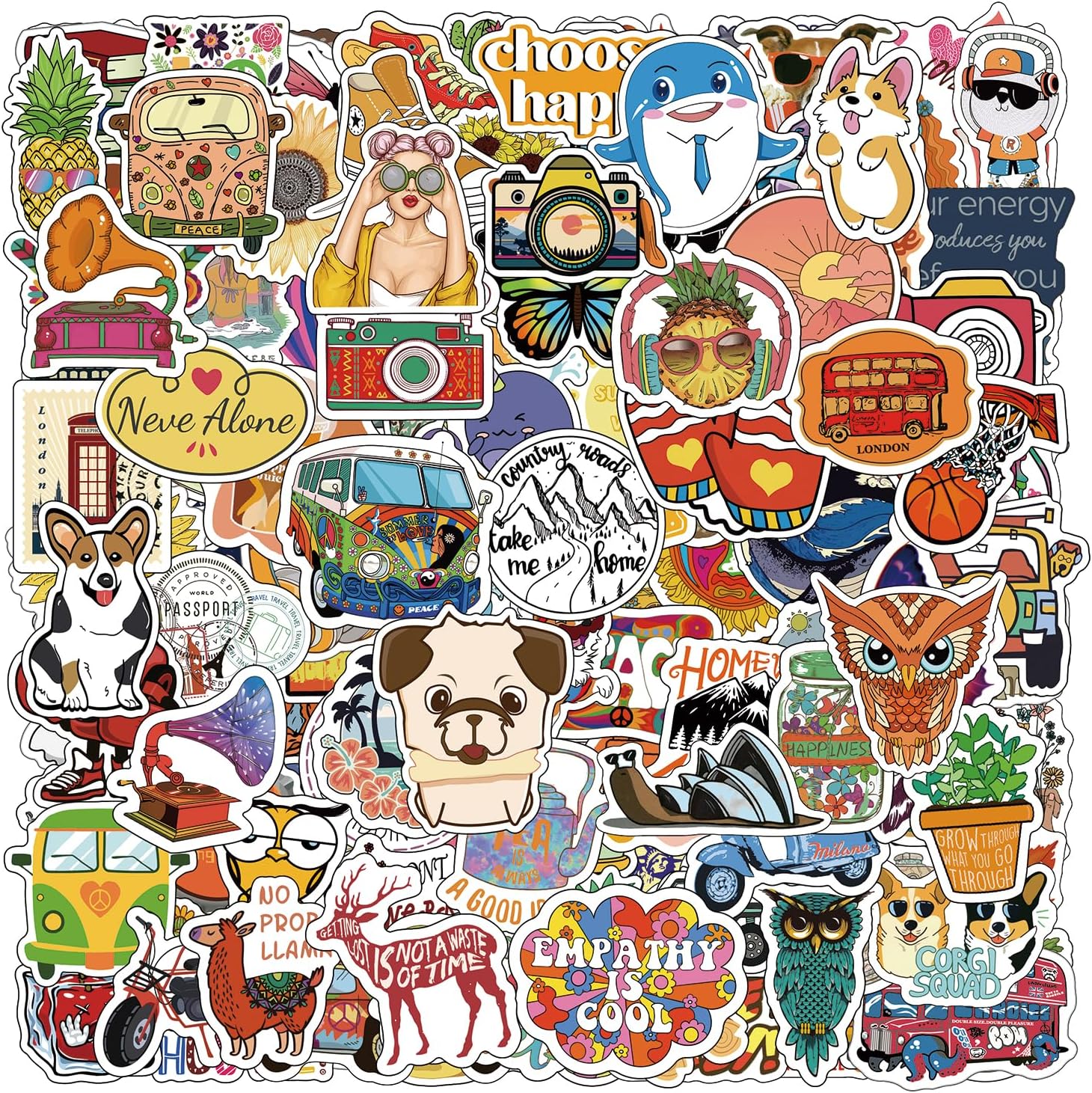 Amazon.com: 180 pcs Cute Vinyl Stickers Aesthetic Sticker Decals Bulk ...