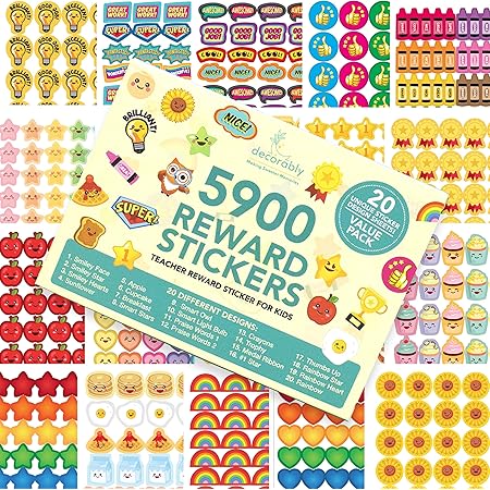 Amazon.com : Youngever 5800 Teacher Stickers for Kids, Reward Stickers ...