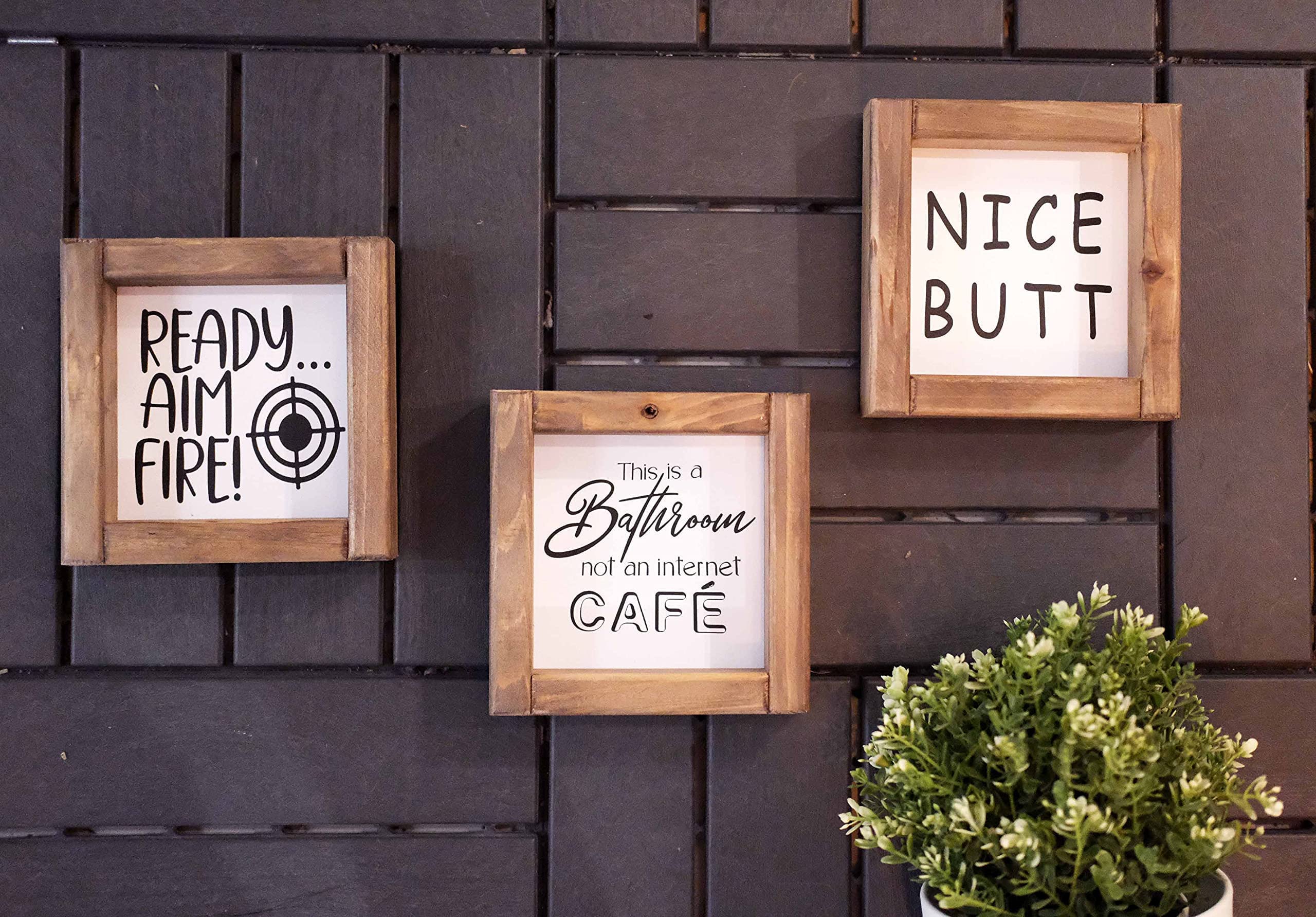 Rustic Bathroom Signs