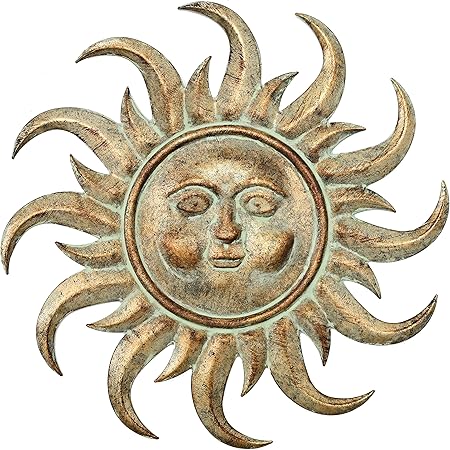 Amazon.com: Deco 79 Metal Sun Indoor Outdoor Wall Decor, 30" x 1" x 30 ...