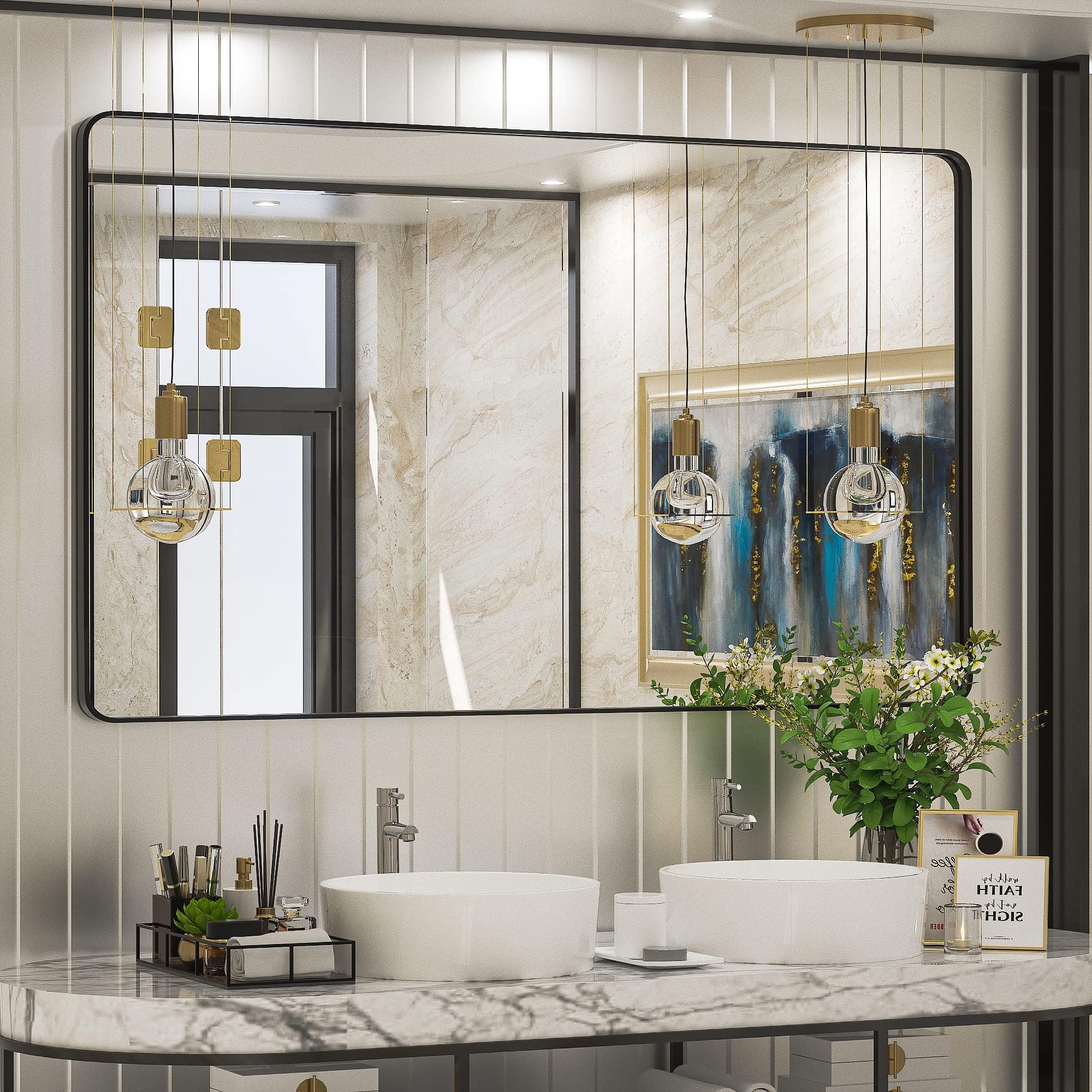 Amazon.com: Manocorro 2-Pack Wall Mirror Bathroom Mirror, 20 x 28 Inch ...