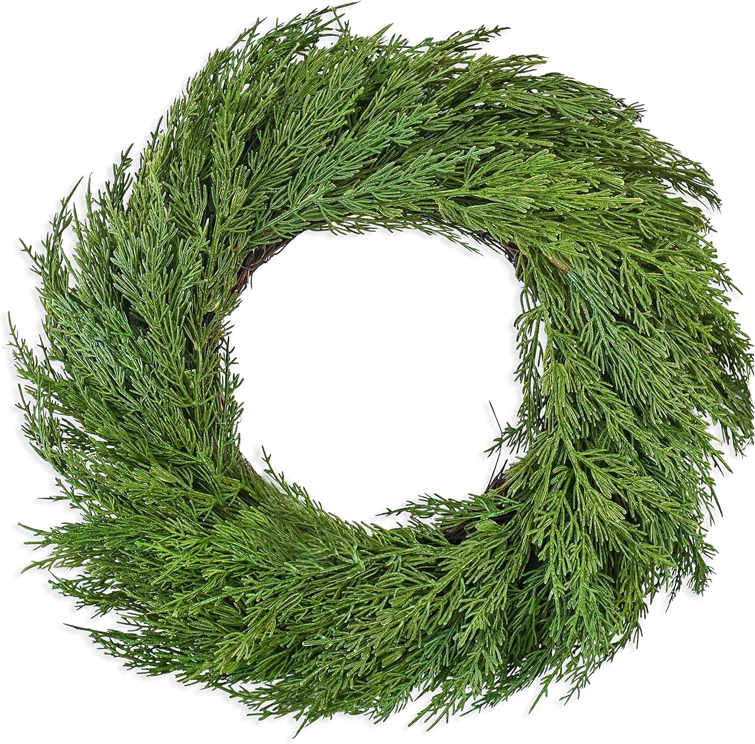 Amazon.com: Vita Domi 18'' Diameter Premium Faux Cedar Wreath ...