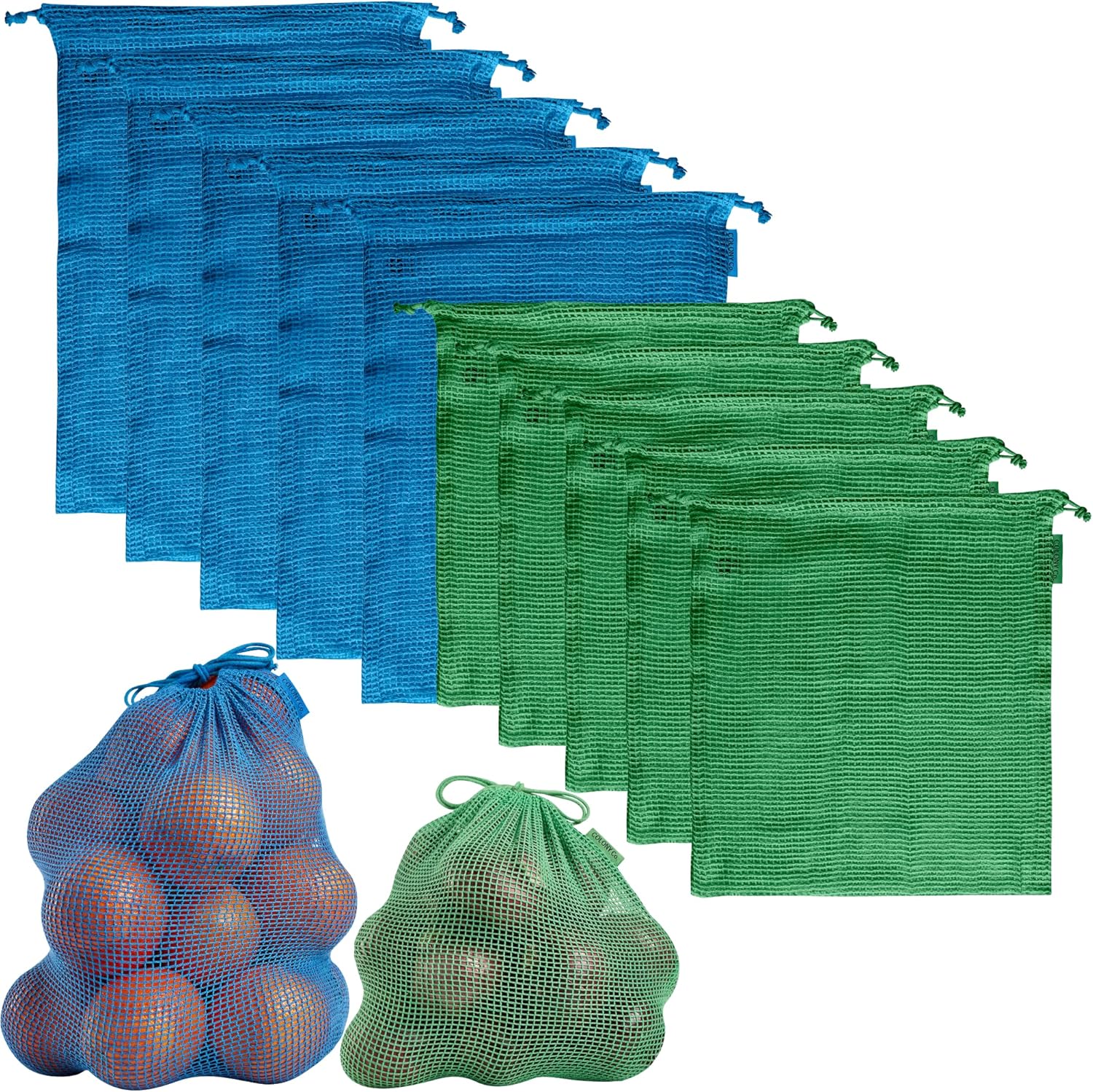 Amazon.com: Reusable Produce Bags, Organic Cotton Mesh, 10-Pack (5 ...