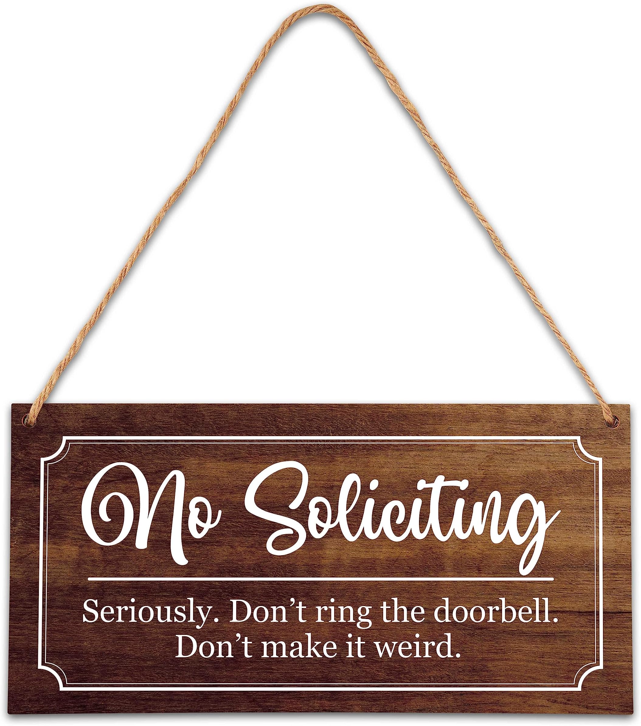 Amazon.com: Rustic No Soliciting Sign For House, Front Door Hanging ...