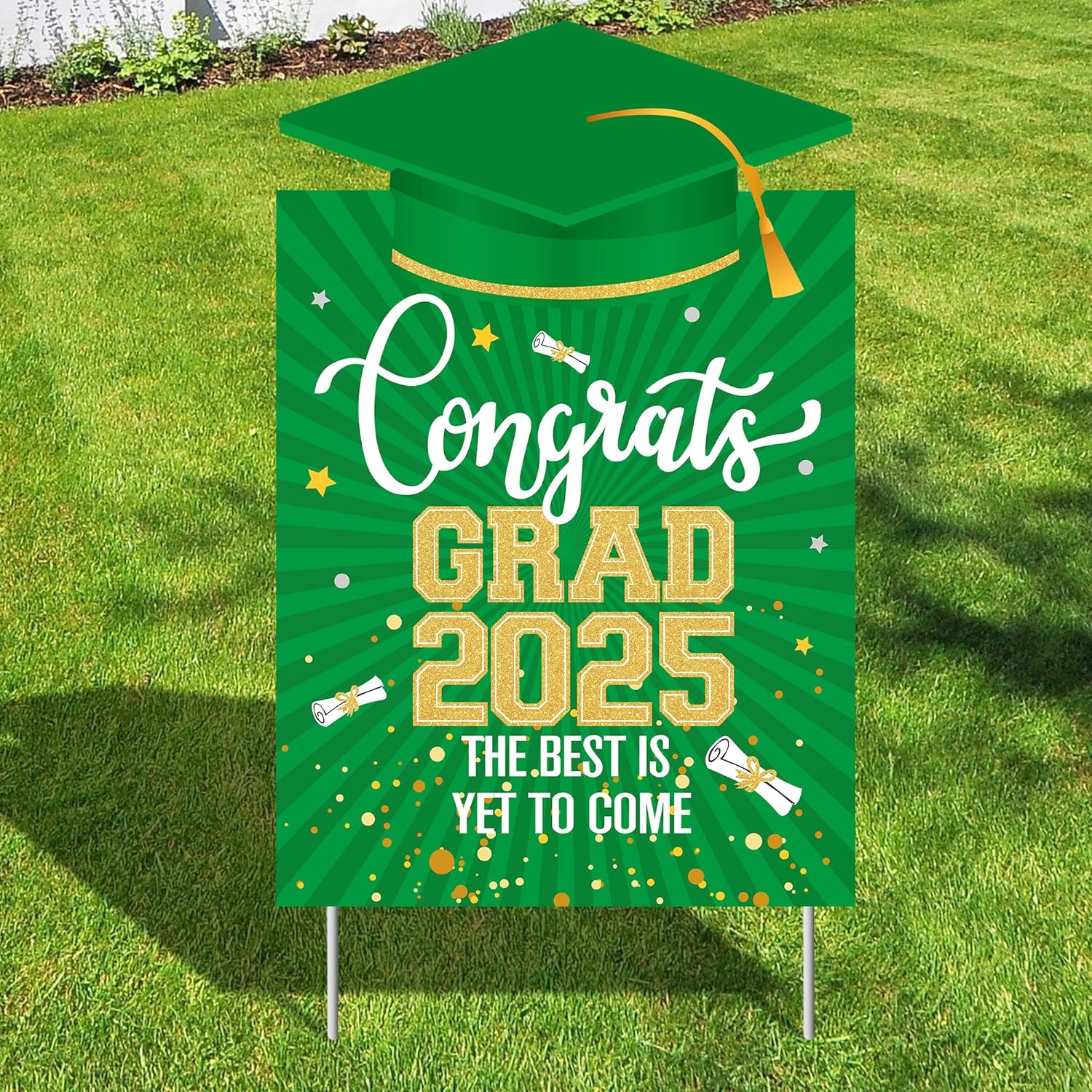 Amazon.com : KatchOn, Congrats Grad Yard Sign - 16x10 Inches | Green ...