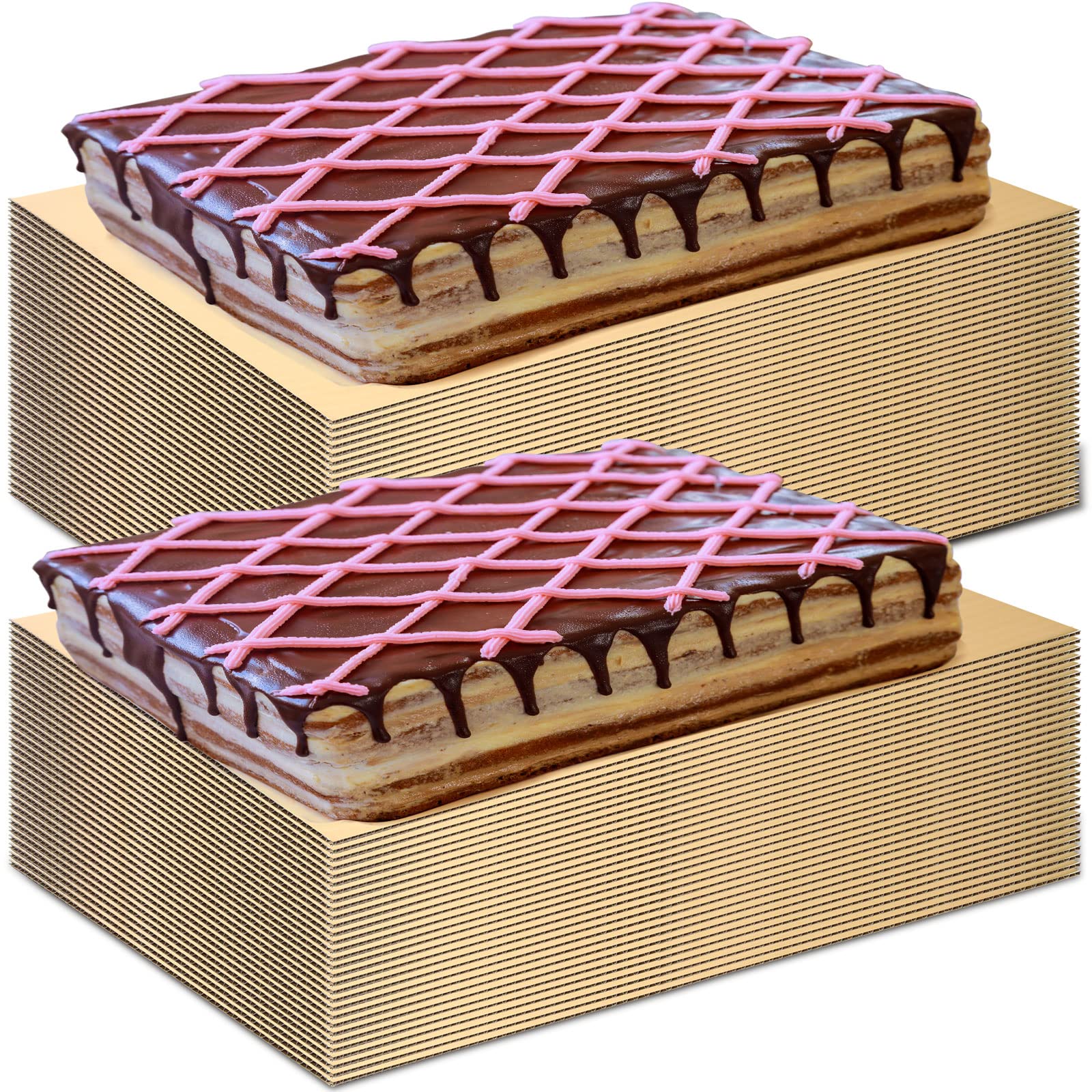 Buy Amyhill 50 Pcs 13.4 x 9.8 Inch Rectangle Cake Board Gold Cardboard ...