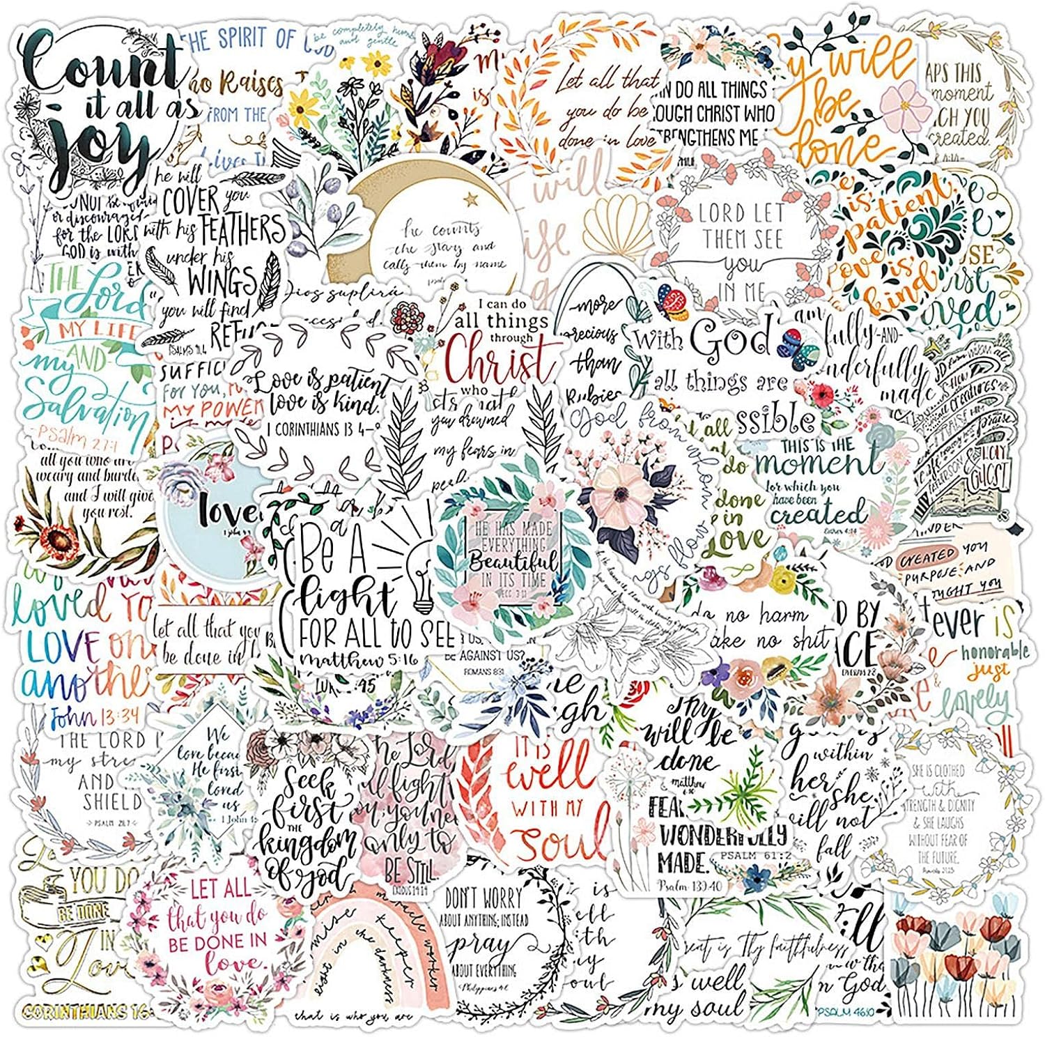 Jildouf Bible Verse Stickers | Aesthetic Stickers For Journaling,Bible ...