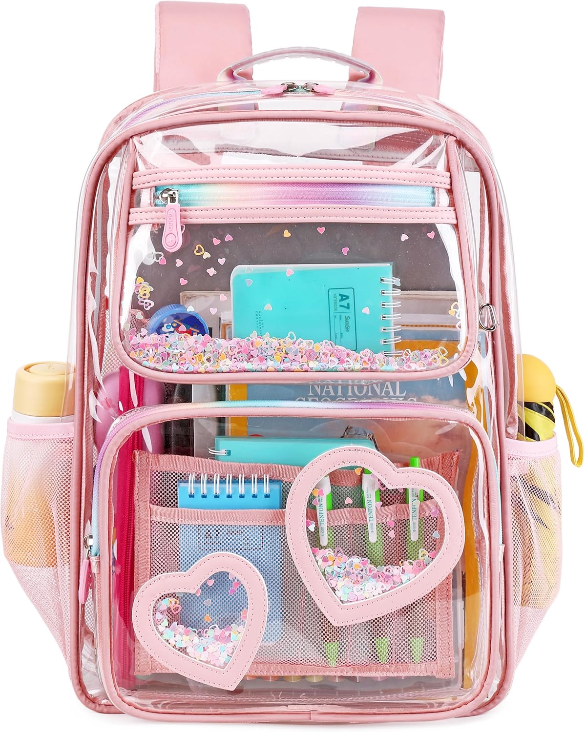 Amazon.com | Clear Backpack for Kids Teens Girls Women Heavy Duty See ...