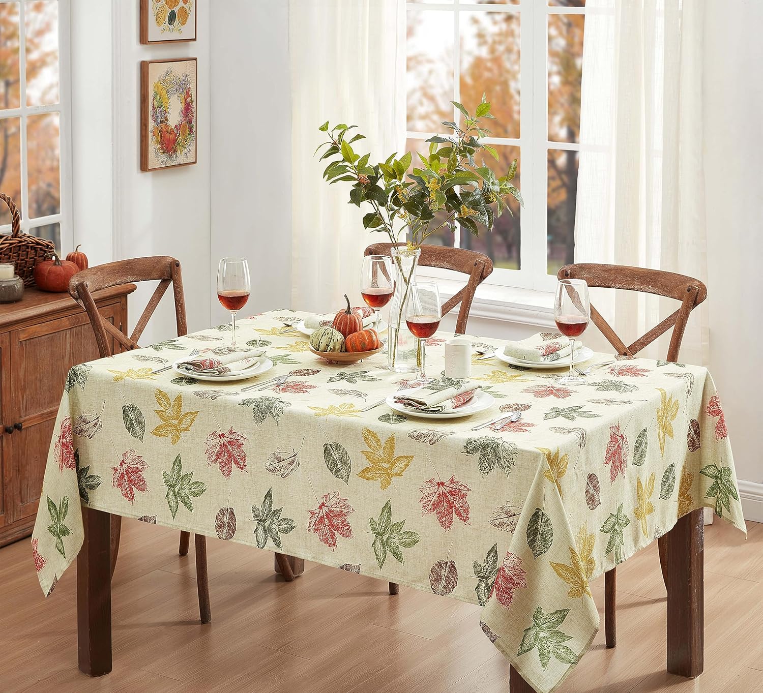 Amazon.com: Newbridge Etched Abstract Autumn Leaves Soil Resistant ...