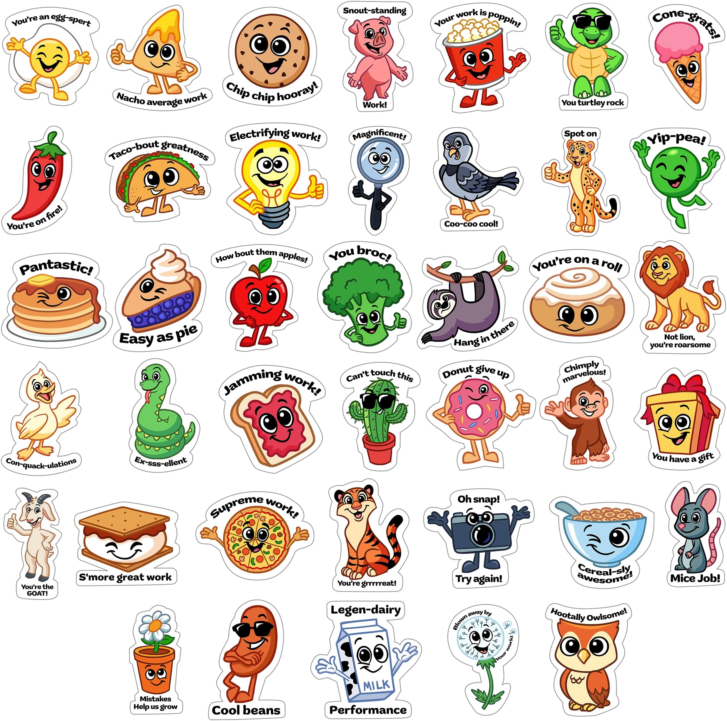 Amazon.com: Learning Strive 600 Pcs Punny Teacher Stickers for Students ...