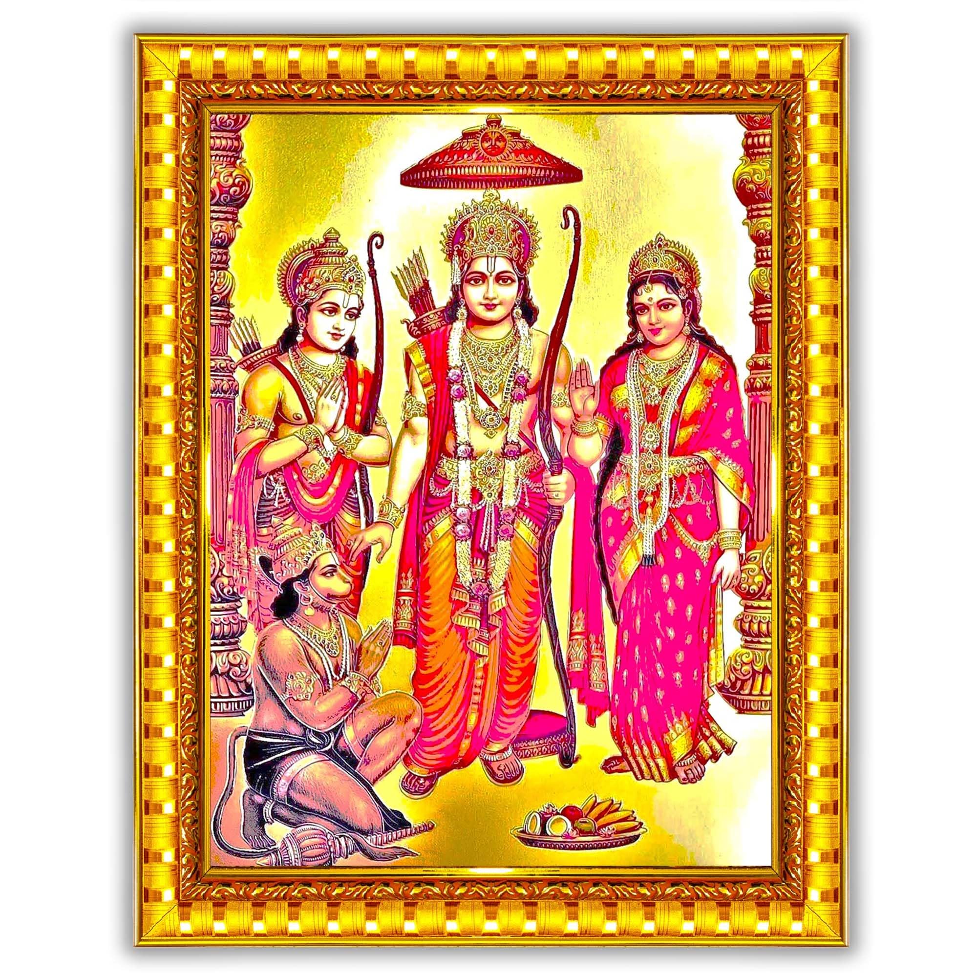 Pavan Photo Laminations Golden Foil Lord Sri Ram Darbar Bhagwan ...