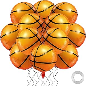 Amazon.com: durony 12 Pieces 18 inches Basketball Balloons Aluminum ...