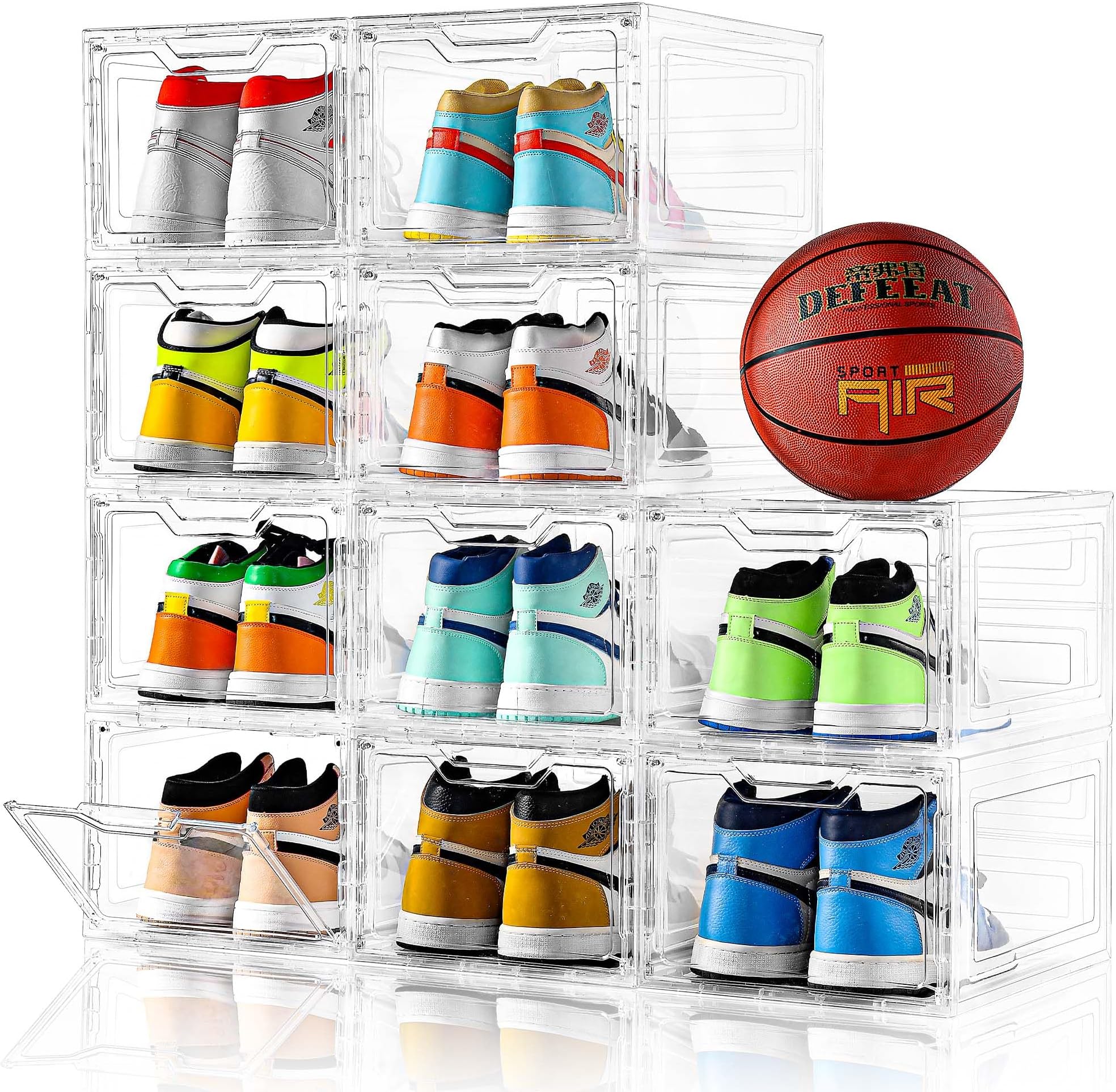 Amazon.com: evron Sturdy Shoe Storage Boxes Organizer Box,Fit Closet ...