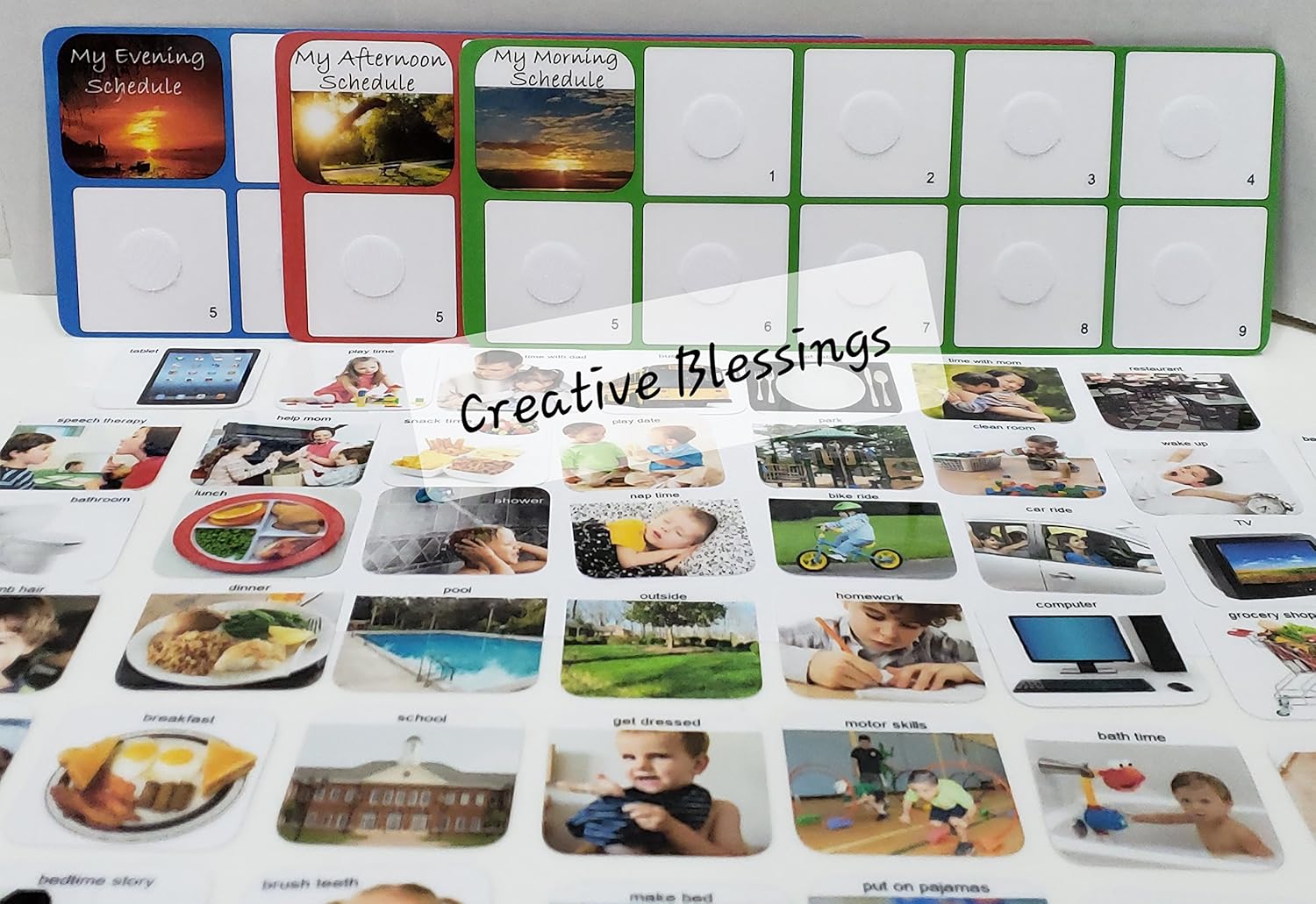 Amazon.com : Creative Blessings Visuals Daily Real Picture Schedule W ...