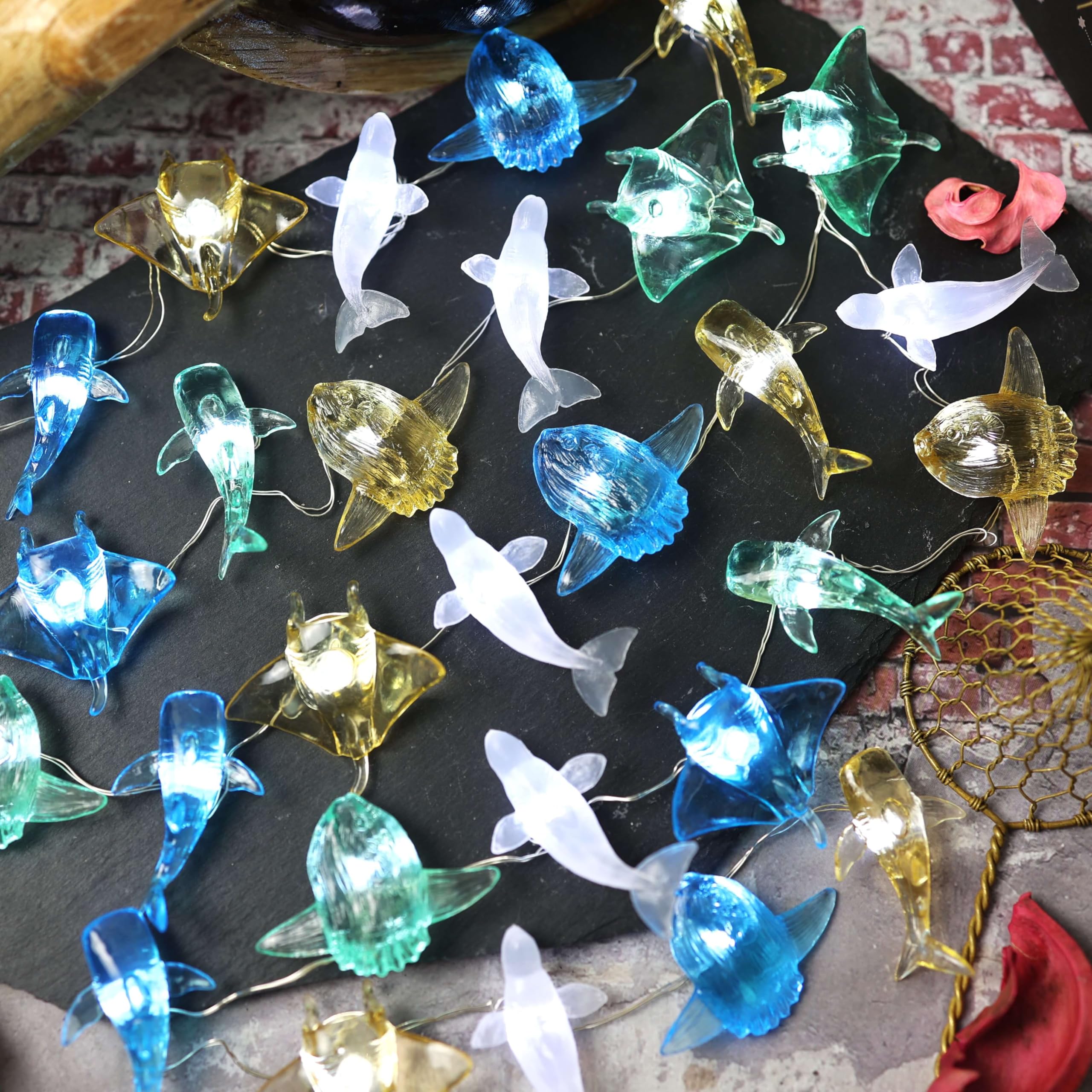 Amazon.com: Ocean Themed Marine Life Fairy String Lights, Nautical ...